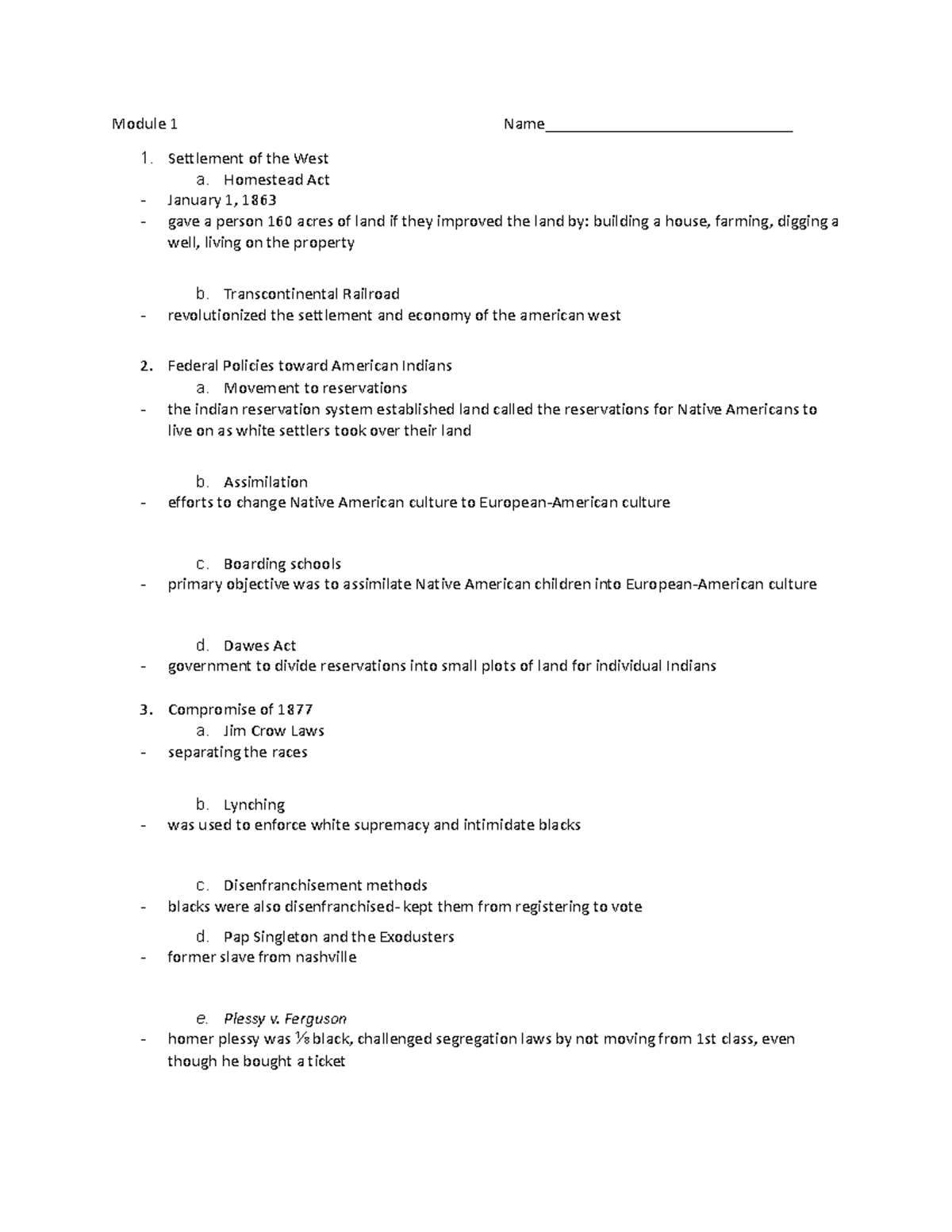 Copy of Module 1 Notes US - Module 1 Name ...