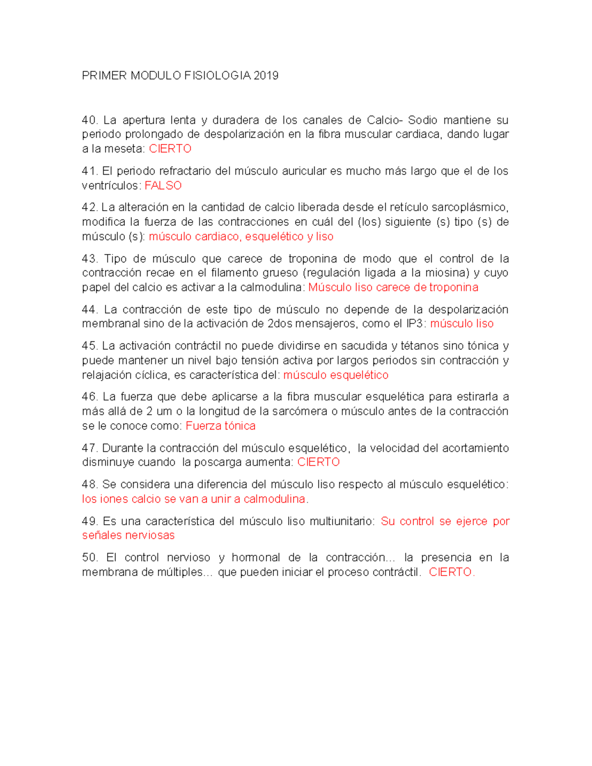 1ER modulo fisio EXAMEN - PRIMER MODULO FISIOLOGIA 2019 La apertura ...