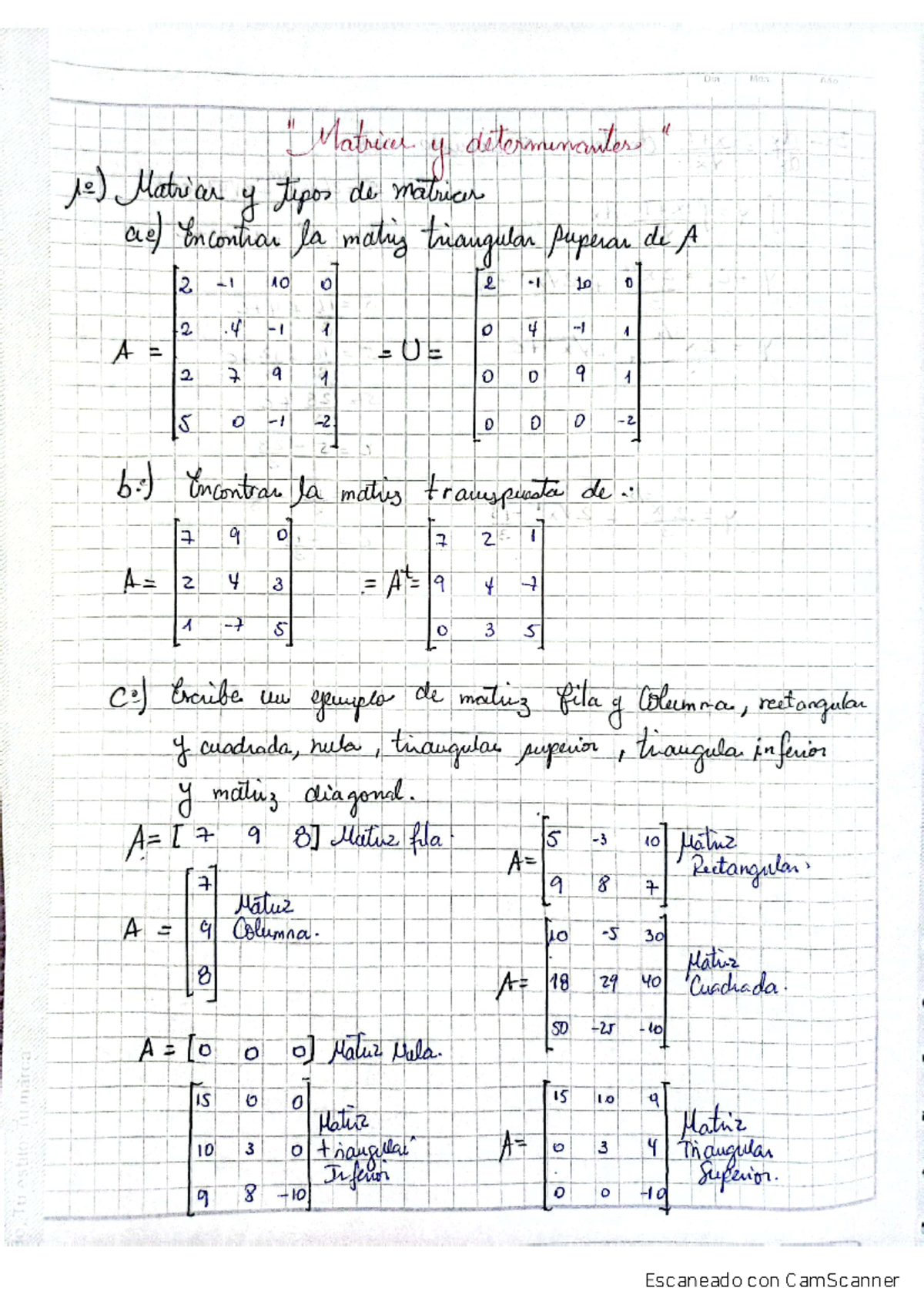 Jonathan Diaz Reyes Taller#1 - Dia Mes "Matricer y determinanters 12 ...