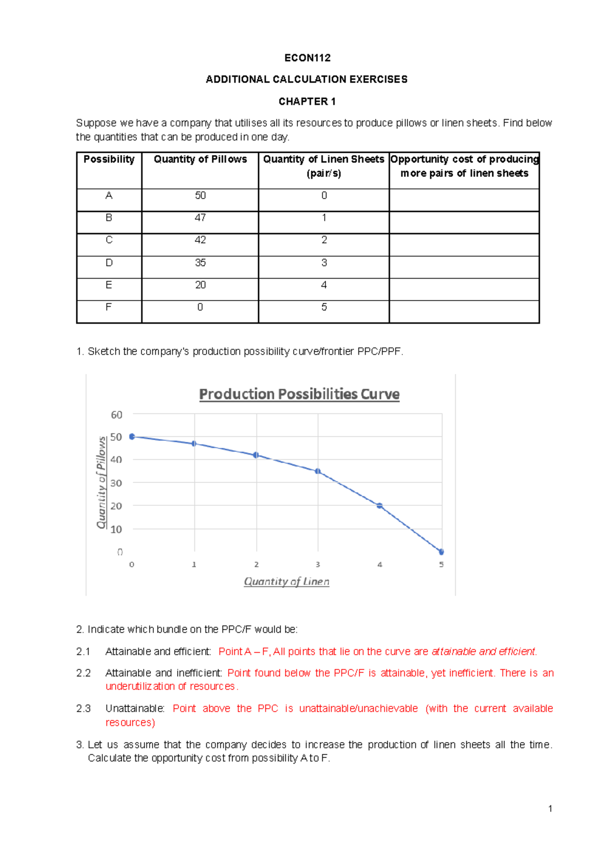 ECON112 additional calculation exercises - ECON ADDITIONAL CALCULATION ...
