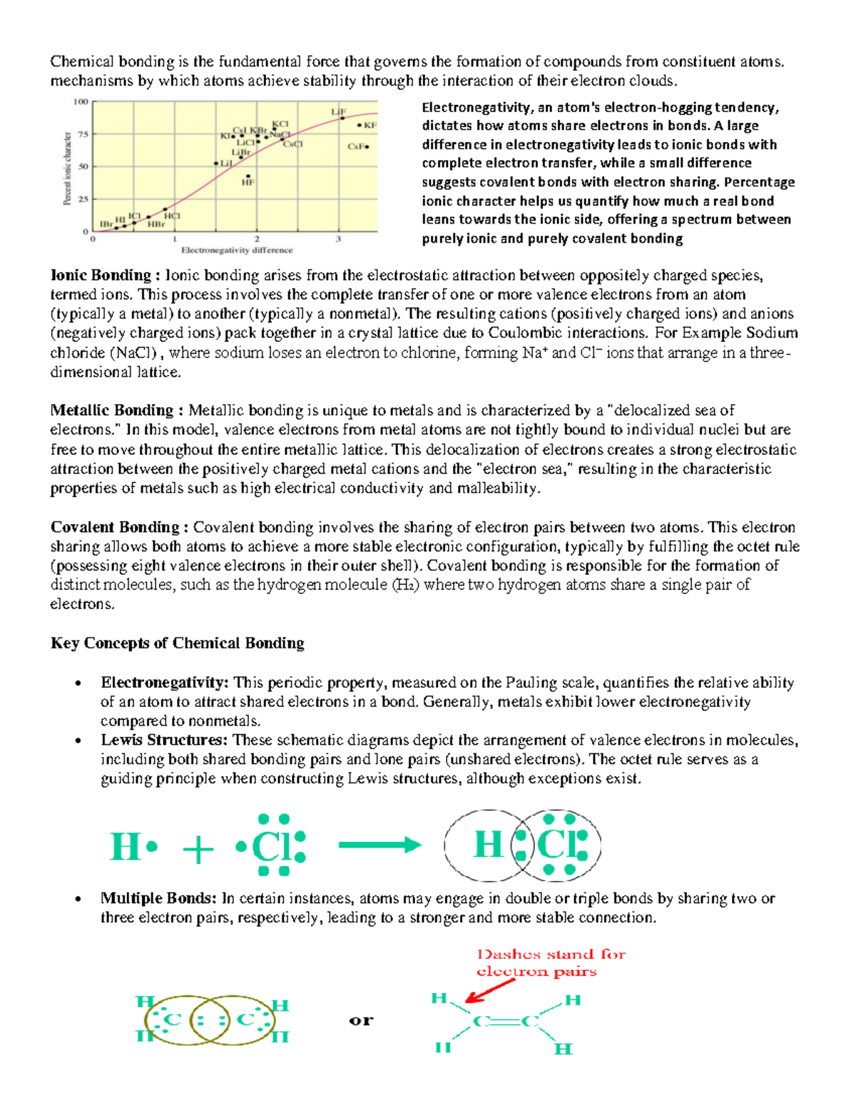Lecture 13 - Chemical bonding is the fundamental force that governs the ...
