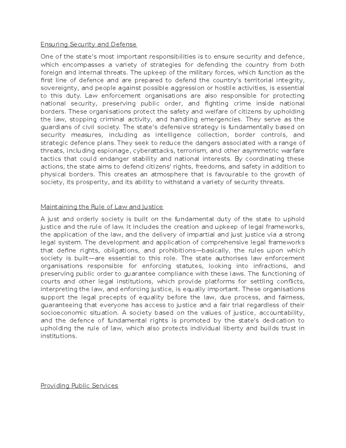 Rules of State - Ensuring Security and Defense One of the state's most ...