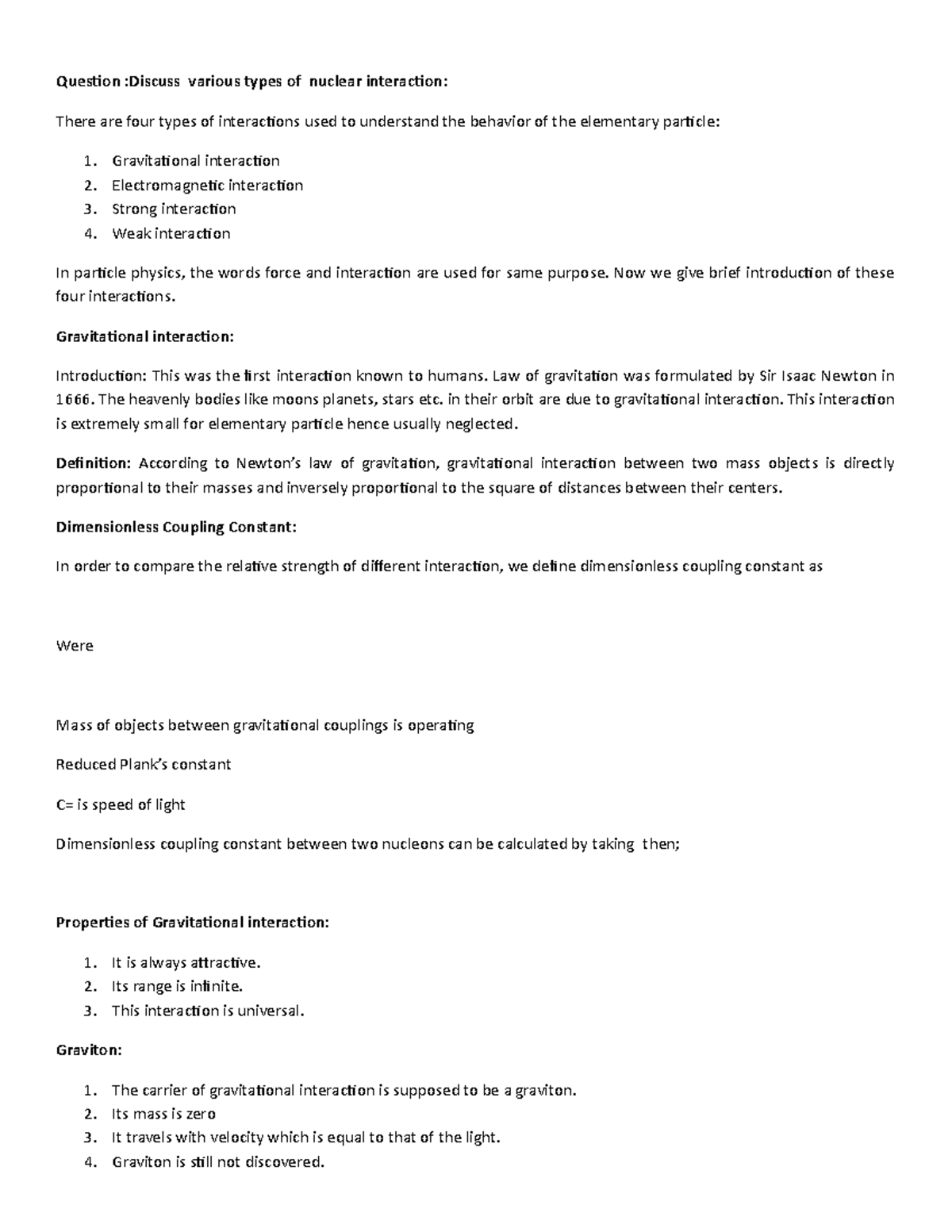 Types of nuclear interactions - Question :Discuss various types of ...