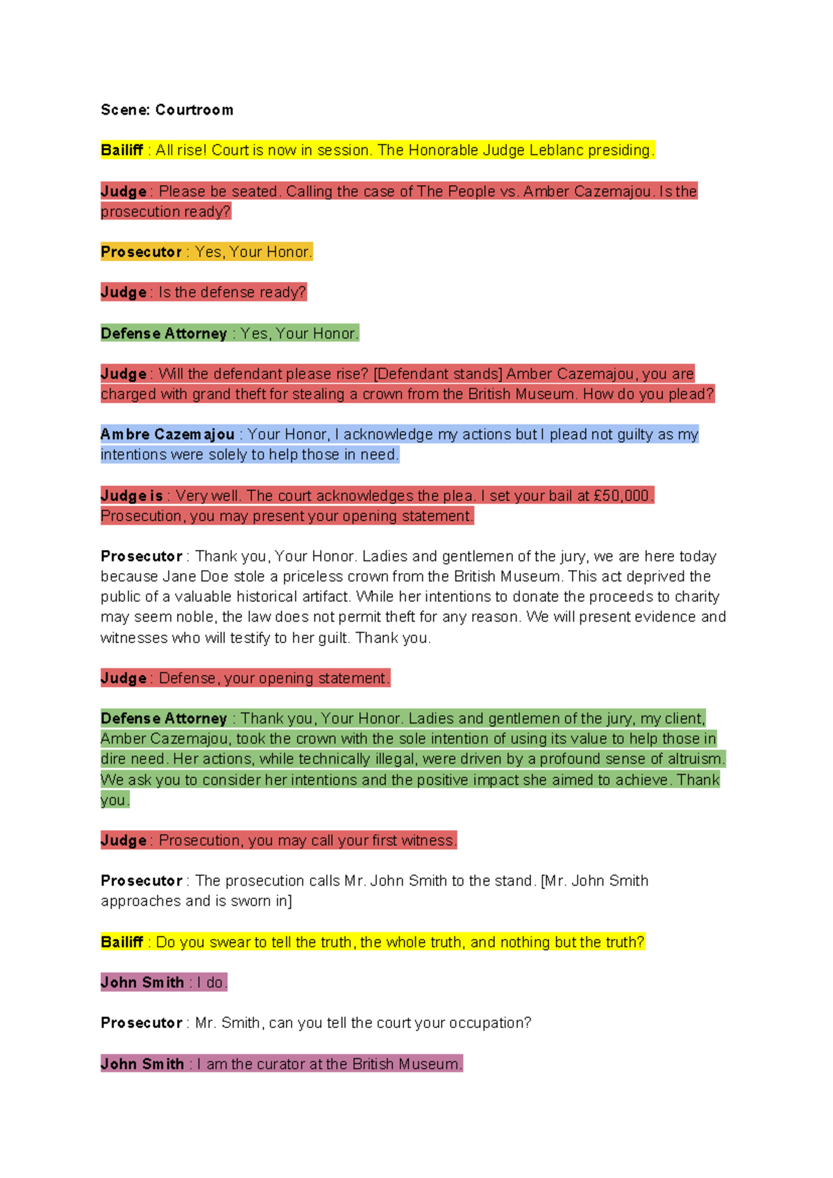 Mock Trial - ddd - Scene: Courtroom Bailiff : All rise! Court is now in ...