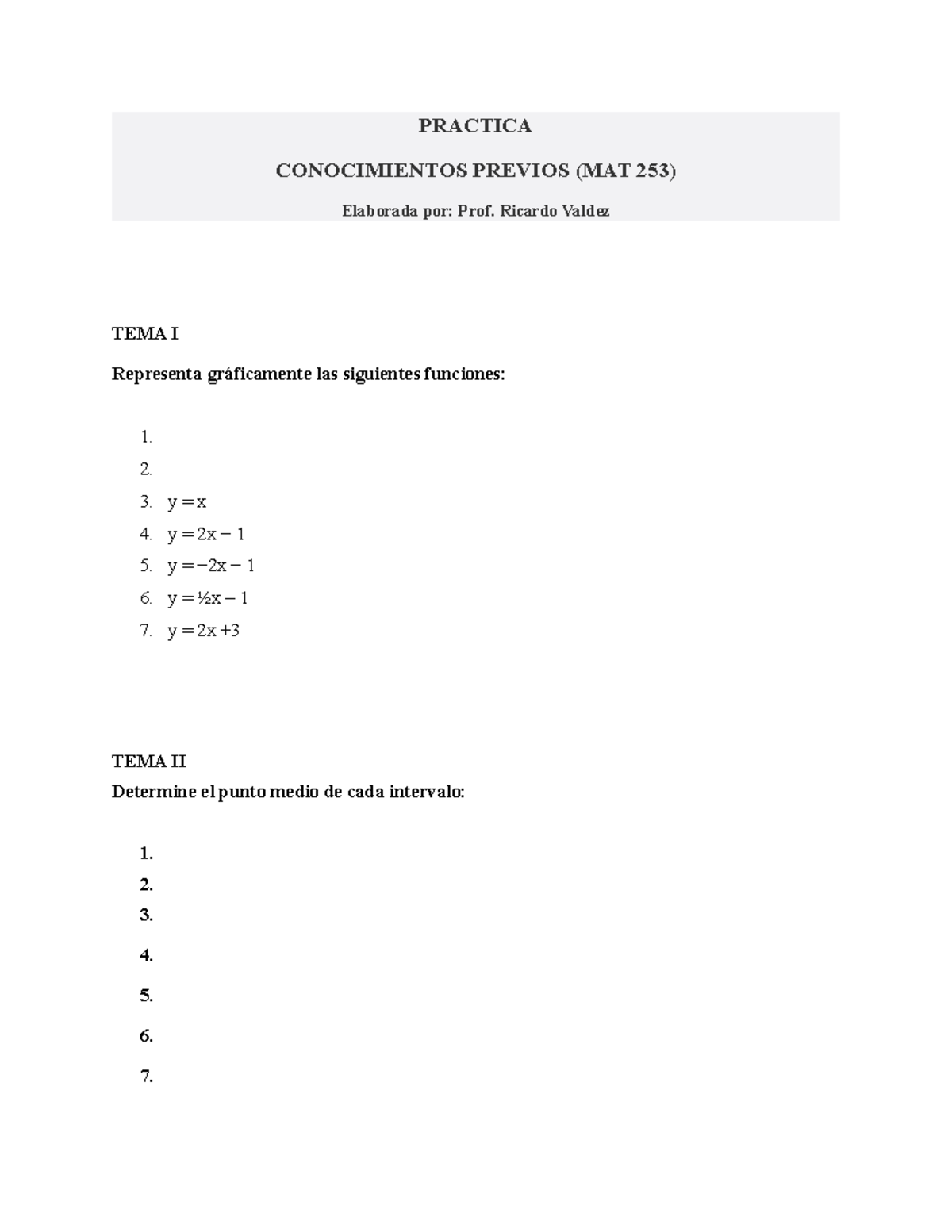 Mat-253 - practica de matematicas - PRACTICA CONOCIMIENTOS PREVIOS (MAT ...