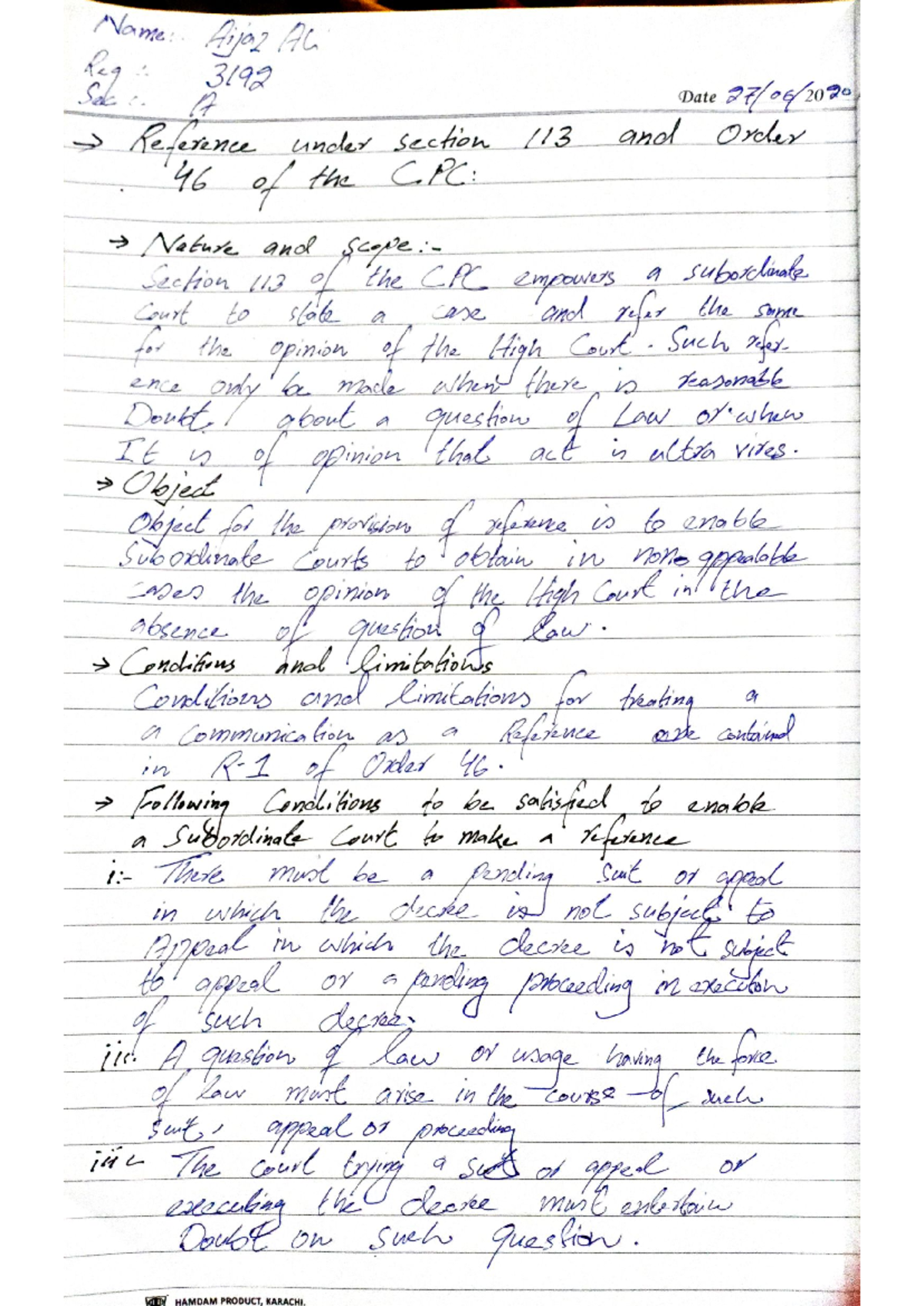 Assignment of CPC II by Aijaz Ali reg(3192) - Name Aija2 AG Sale A Reg ...