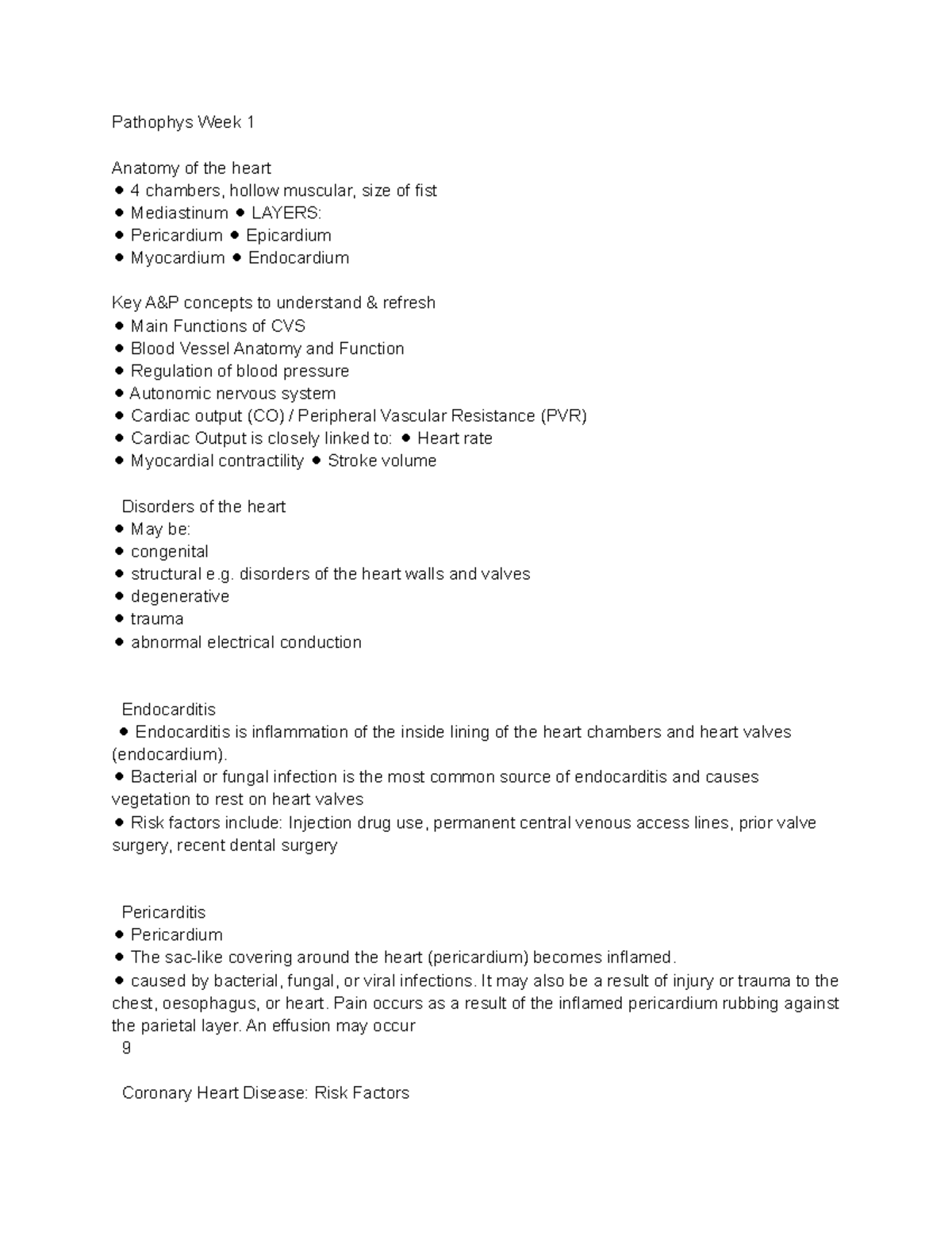 Pathophys 2 final - Course notes from lecture power points - Pathophys ...