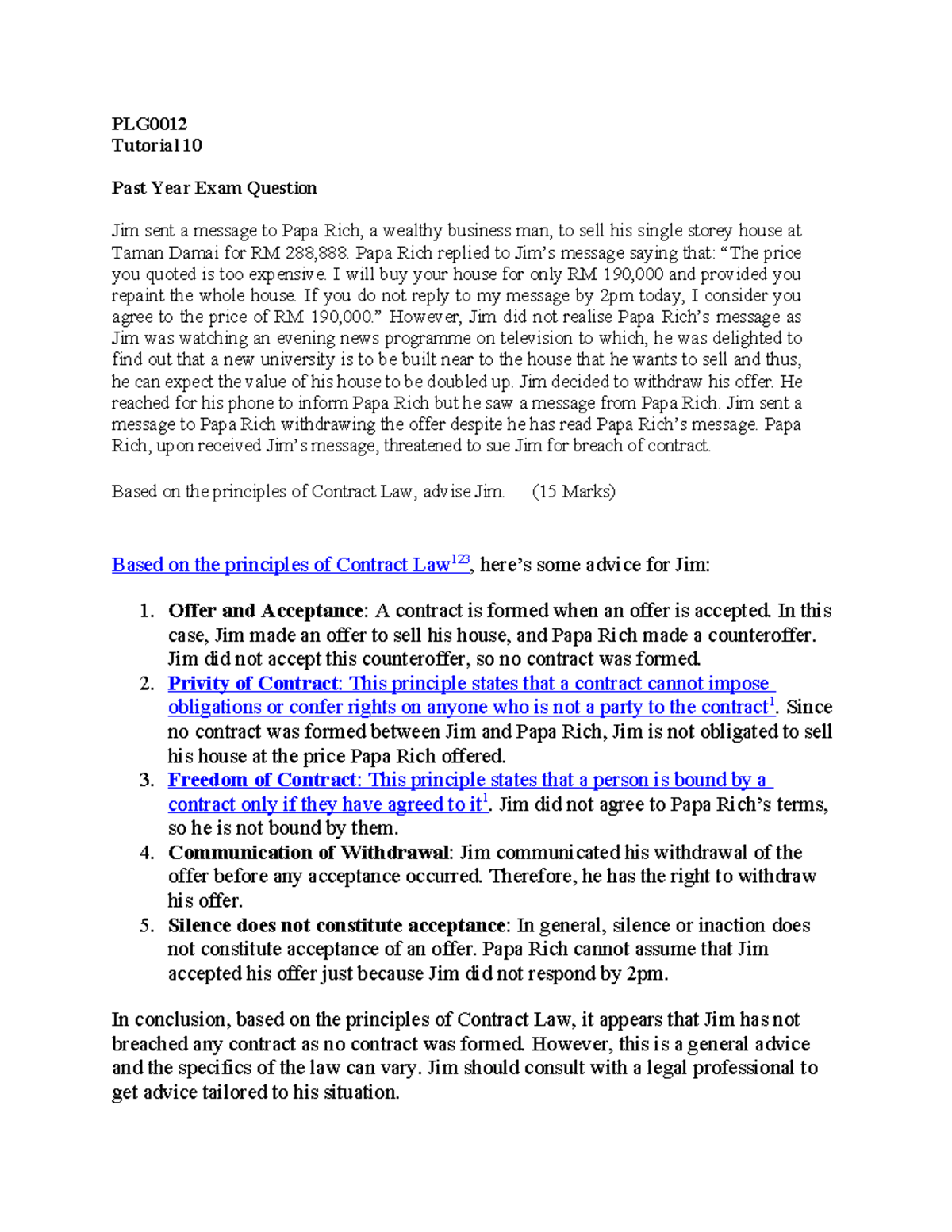 TUT 10 - past year exam Q 1810 - PLG Tutorial 10 Past Year Exam ...