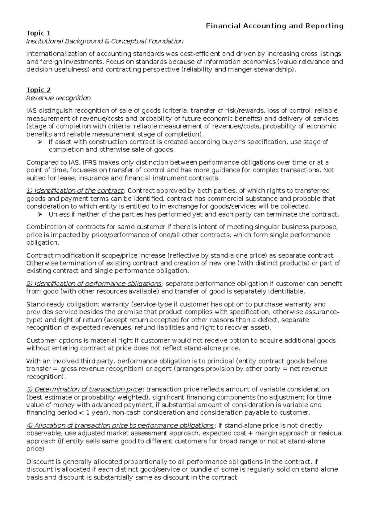 Samenvatting - Topic 1 Institutional Background & Conceptual Foundation ...