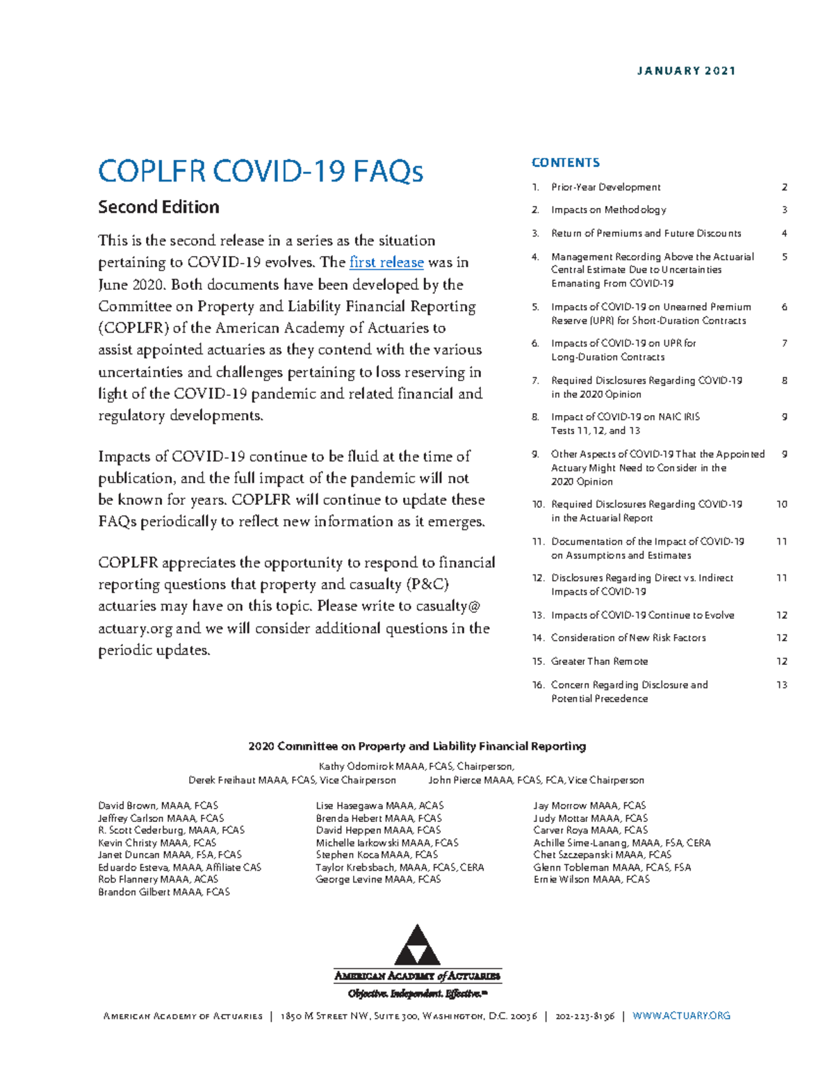 Covid-19 Casualty FAQs - Copia - COPLFR COVID-19 FAQs Second Edition J ...