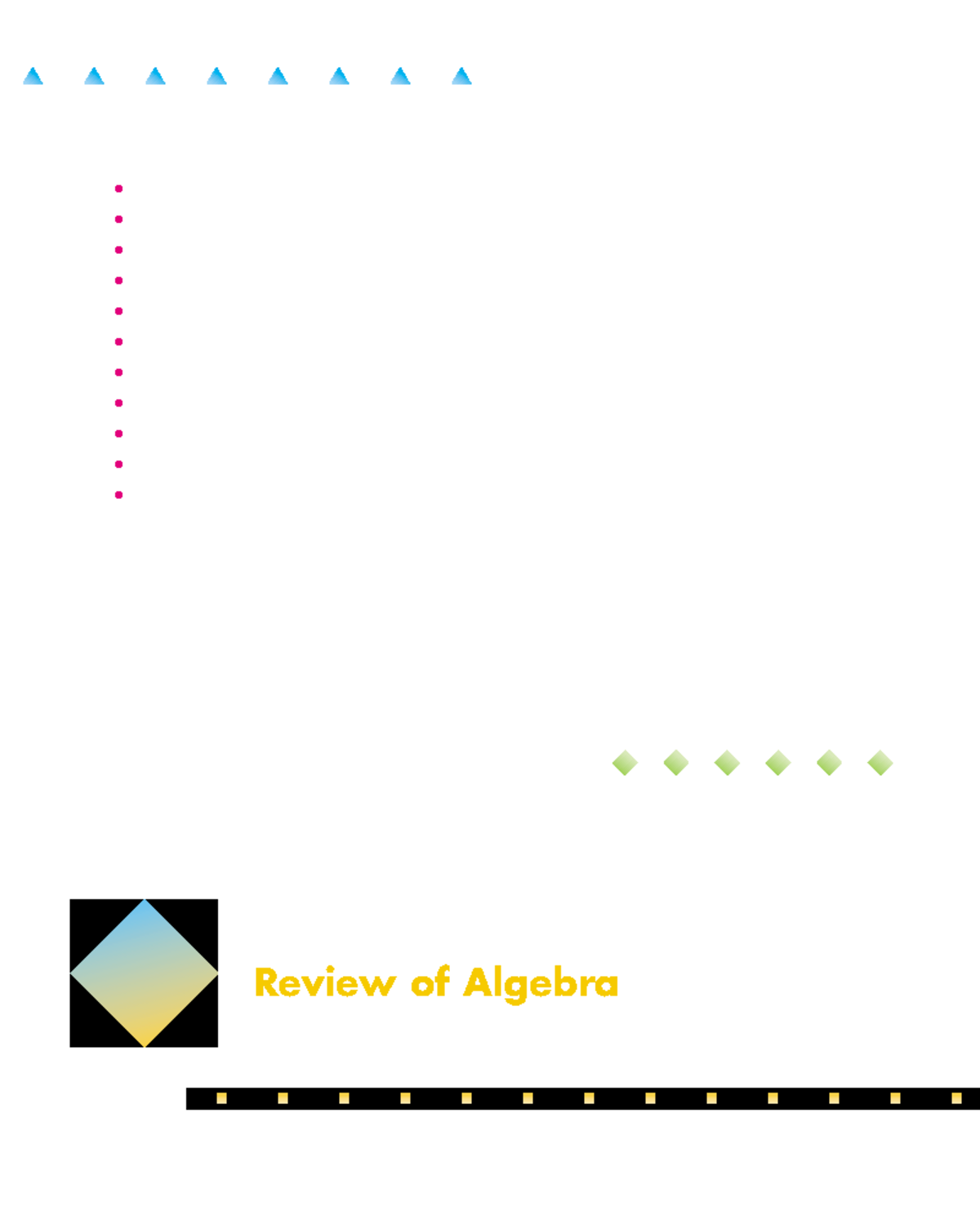 Algebra Review - Review of Algebra Review of Algebra ####### Here we ...