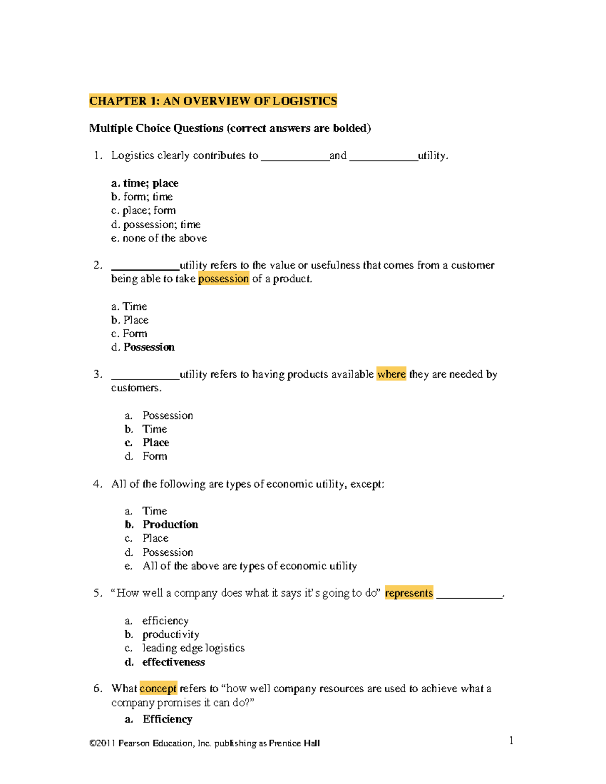 Logistic Management- Finally - CHAPTER 1: AN OVERVIEW OF LOGISTICS ...