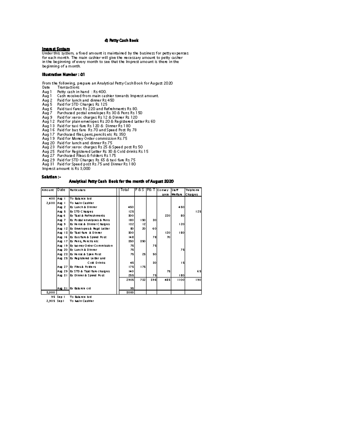 Pettycashbook Imprest - Imprest System Under this system, a fixed ...