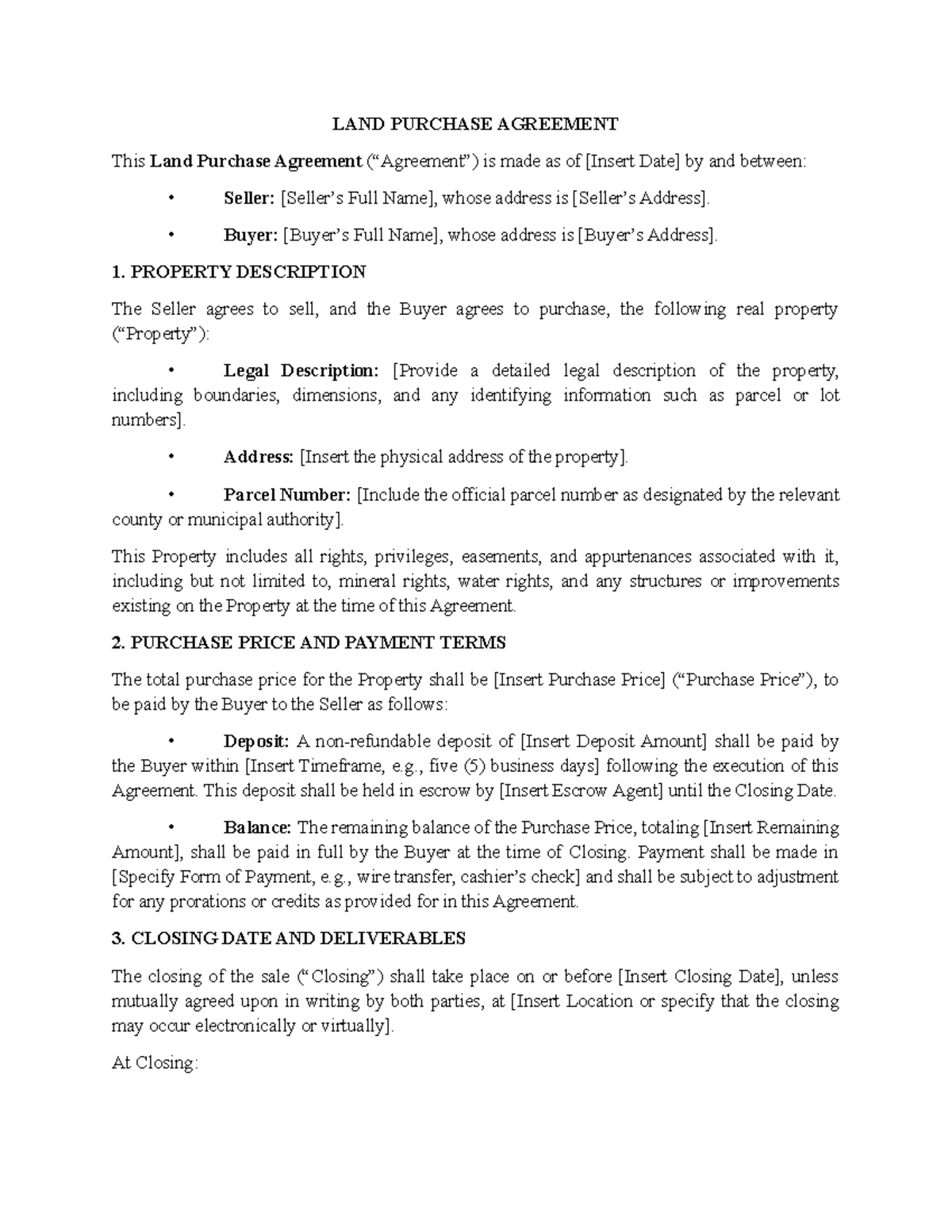 Land-Purchase-Agreement - LAND PURCHASE AGREEMENT This Land Purchase ...