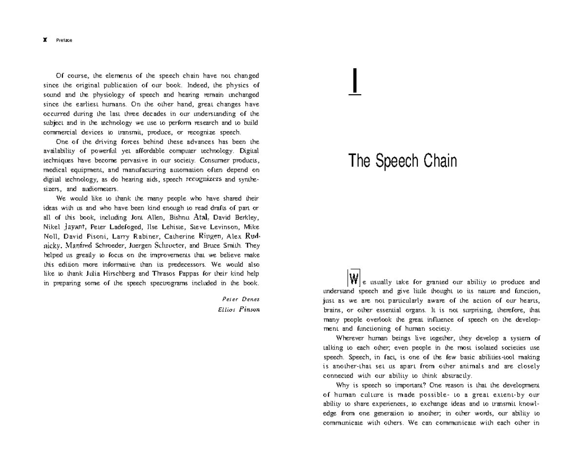 Denes Pinson 1-2 on speech chain - X Preface Of course, the elements of ...
