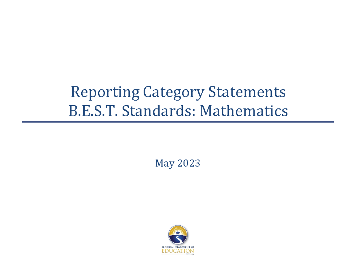 BEST Standards Mathematics-Reporting-Category-Statements Final 508 ...
