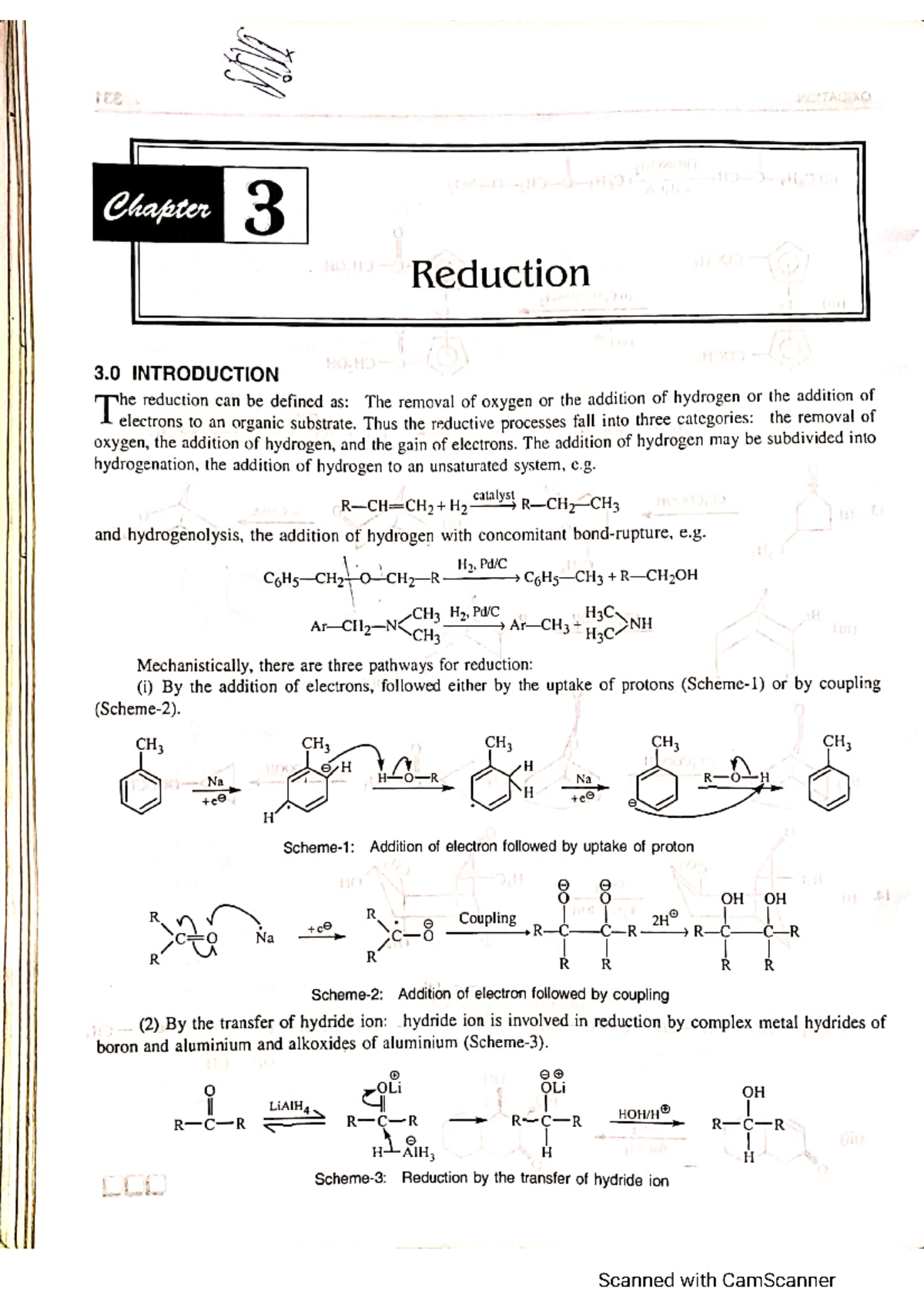 Reduction Notes Organic-III - 3 Reduction 3 INTRODUCTION he reduction ...