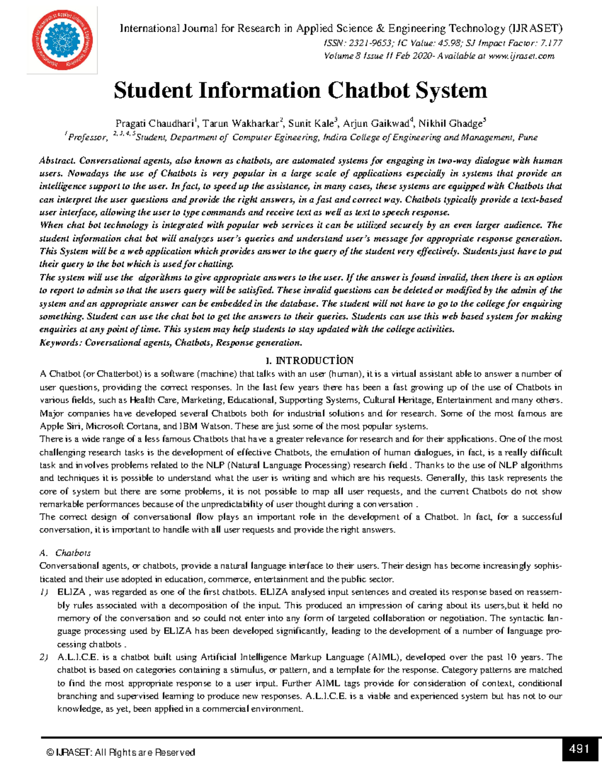 Student Information Chatbot System - International Journal for Research ...