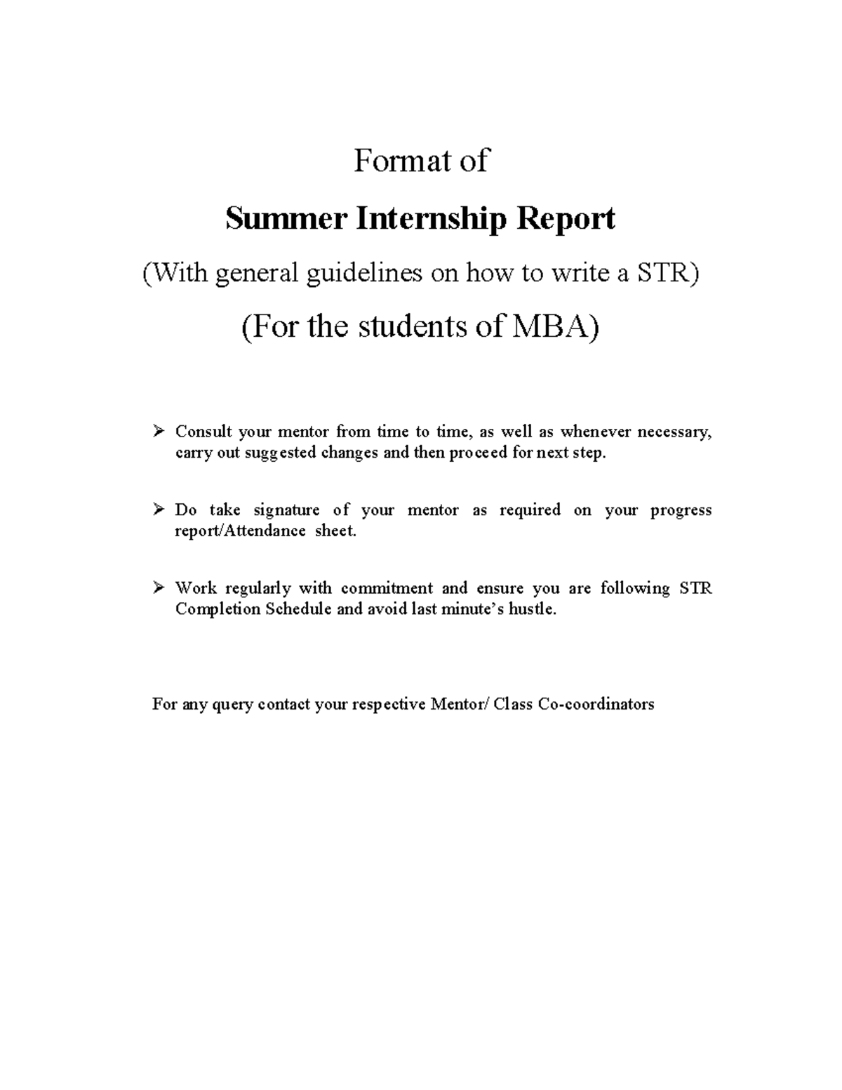 Guidlines for Summer Internship Report III Sem Sep 2022 - Format of ...