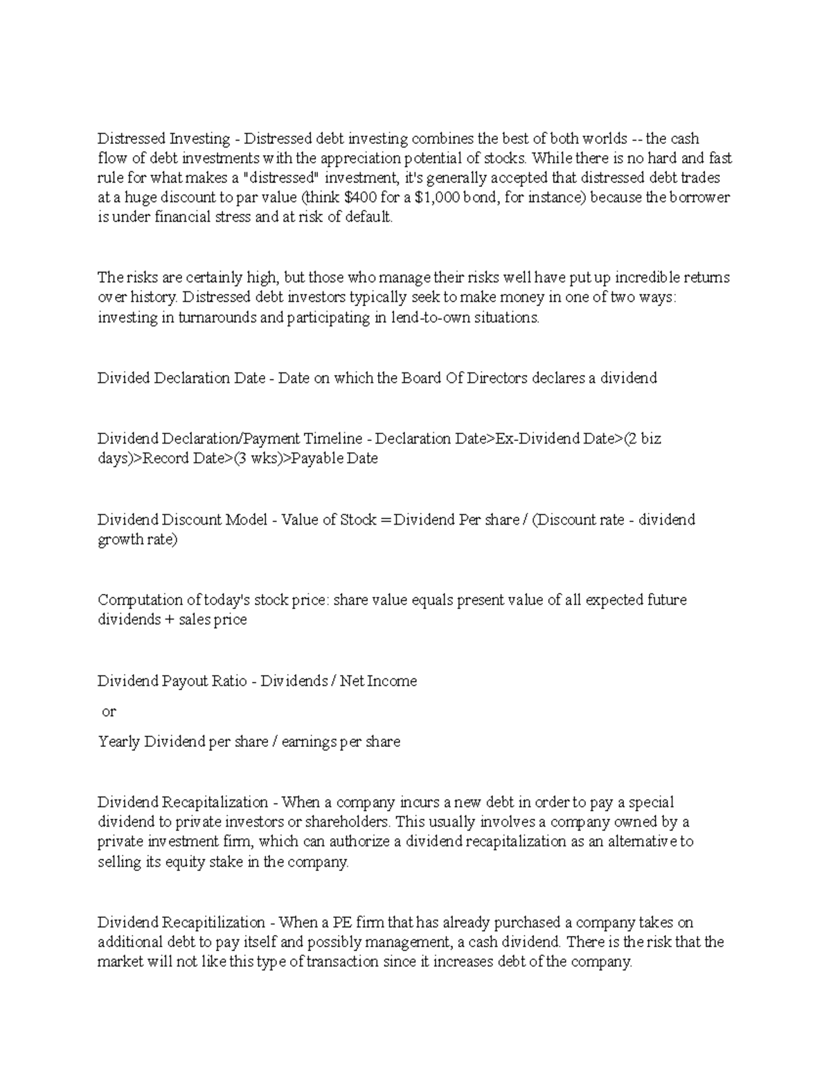 Note 34 - Series 75 - Distressed Investing - Distressed debt investing ...