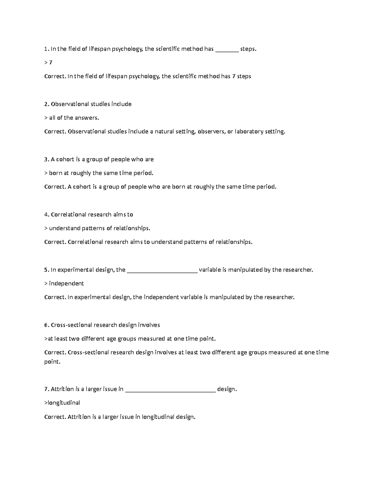 Module 3 quiz - Psychology Life Span - In the field of lifespan ...