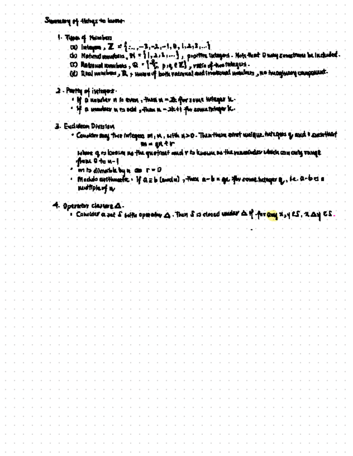 24S1 MH1812 Tutorial 1 Summary - Solutions - Summary of things to know ####### 1. Types of ...