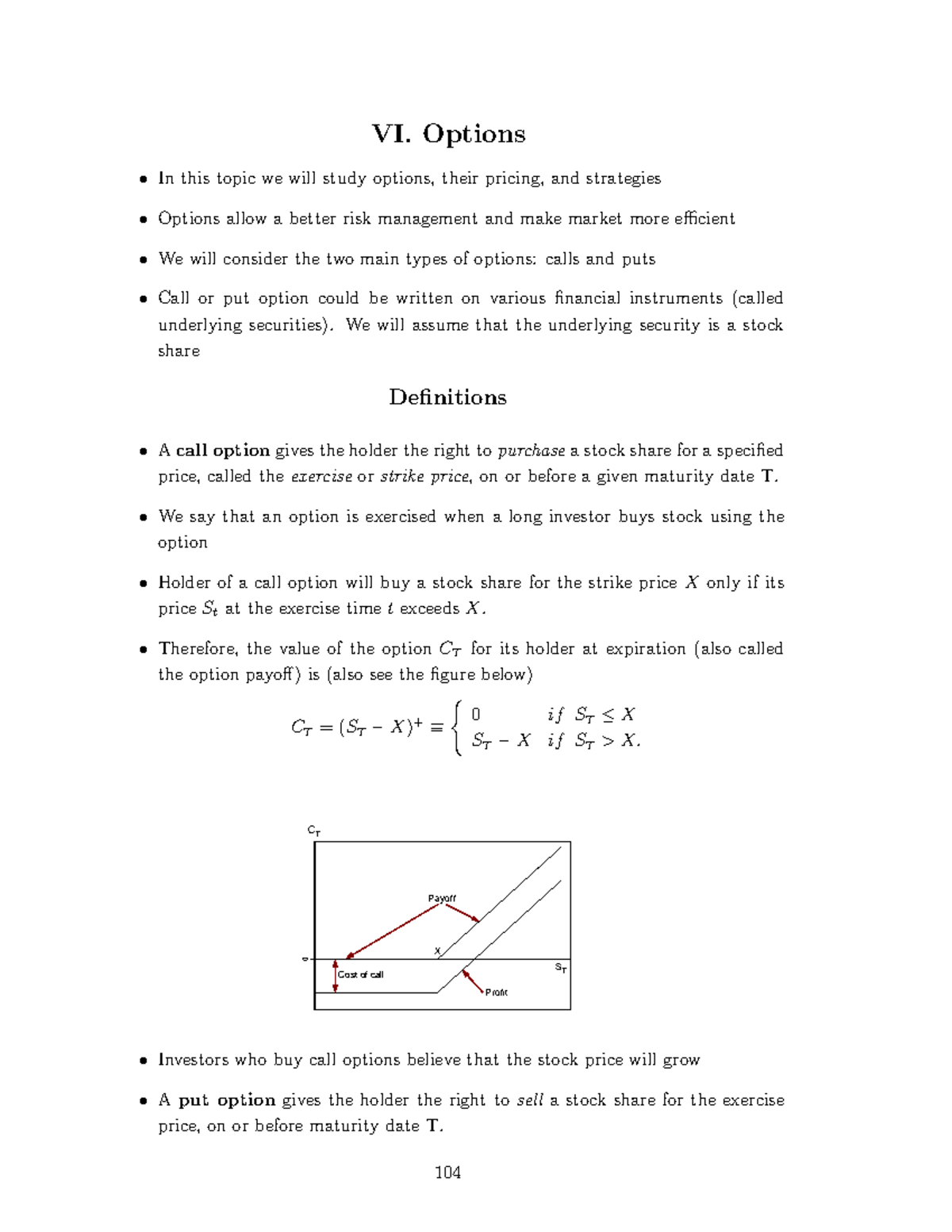 Topic 6 4 - Summary Theory of Finance I - VI. Options In this topic we ...