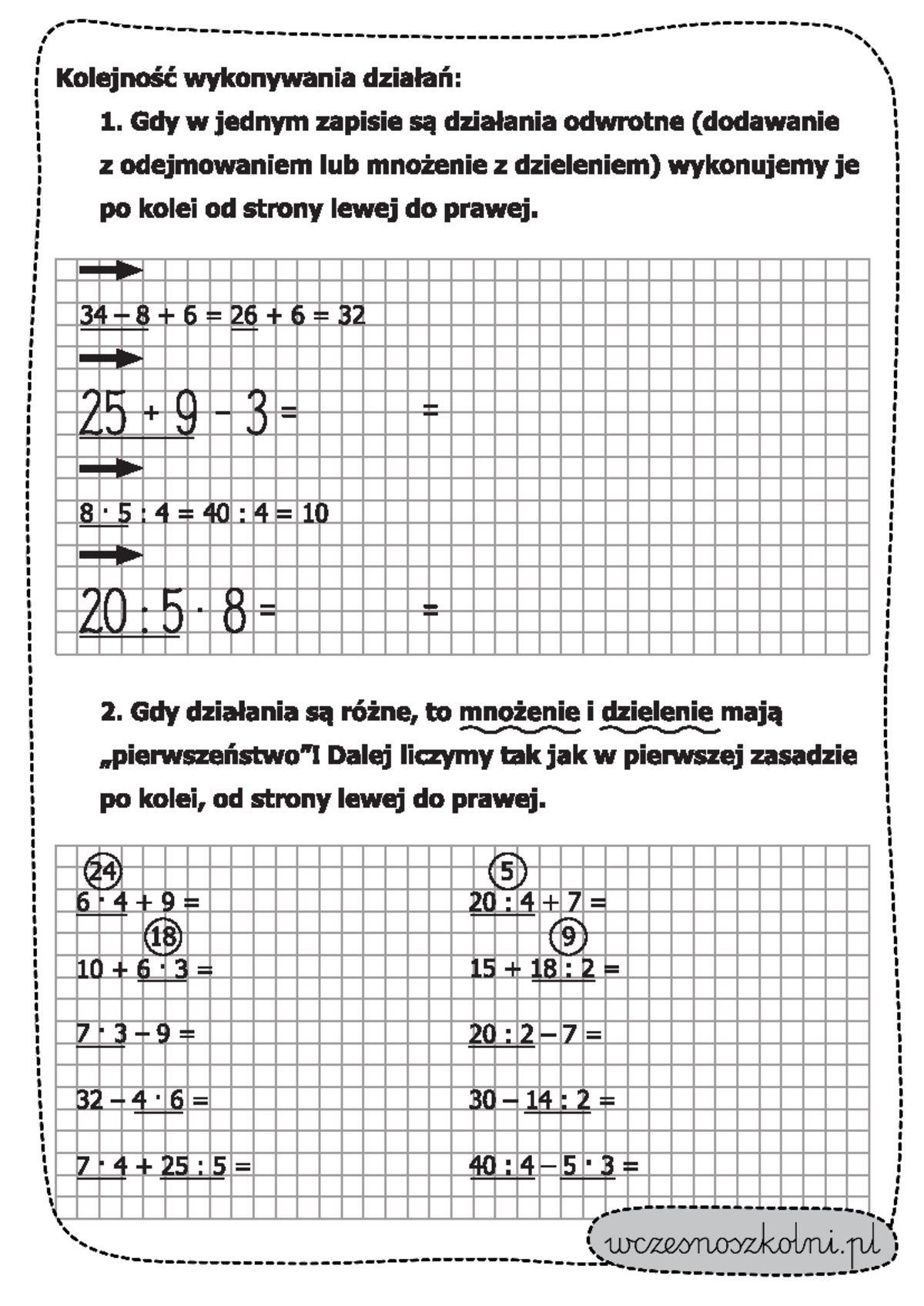 Jak Sprawdzic Kolejnosc Wykonywania Dzialan Klasa 6 Prihodi Racuni