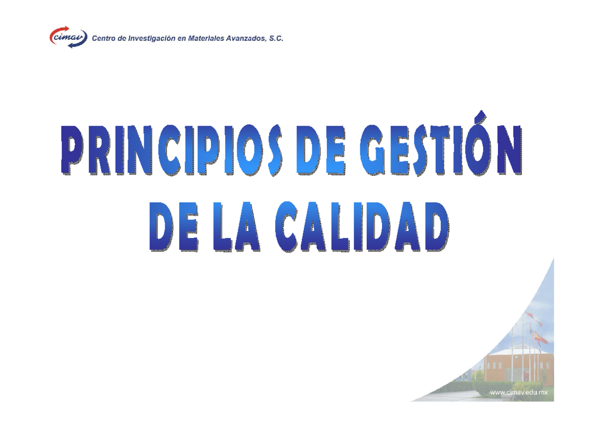 Principios de gestion de la calidad completo - INTRODUCCI”N: Para dirigir y operar una ...