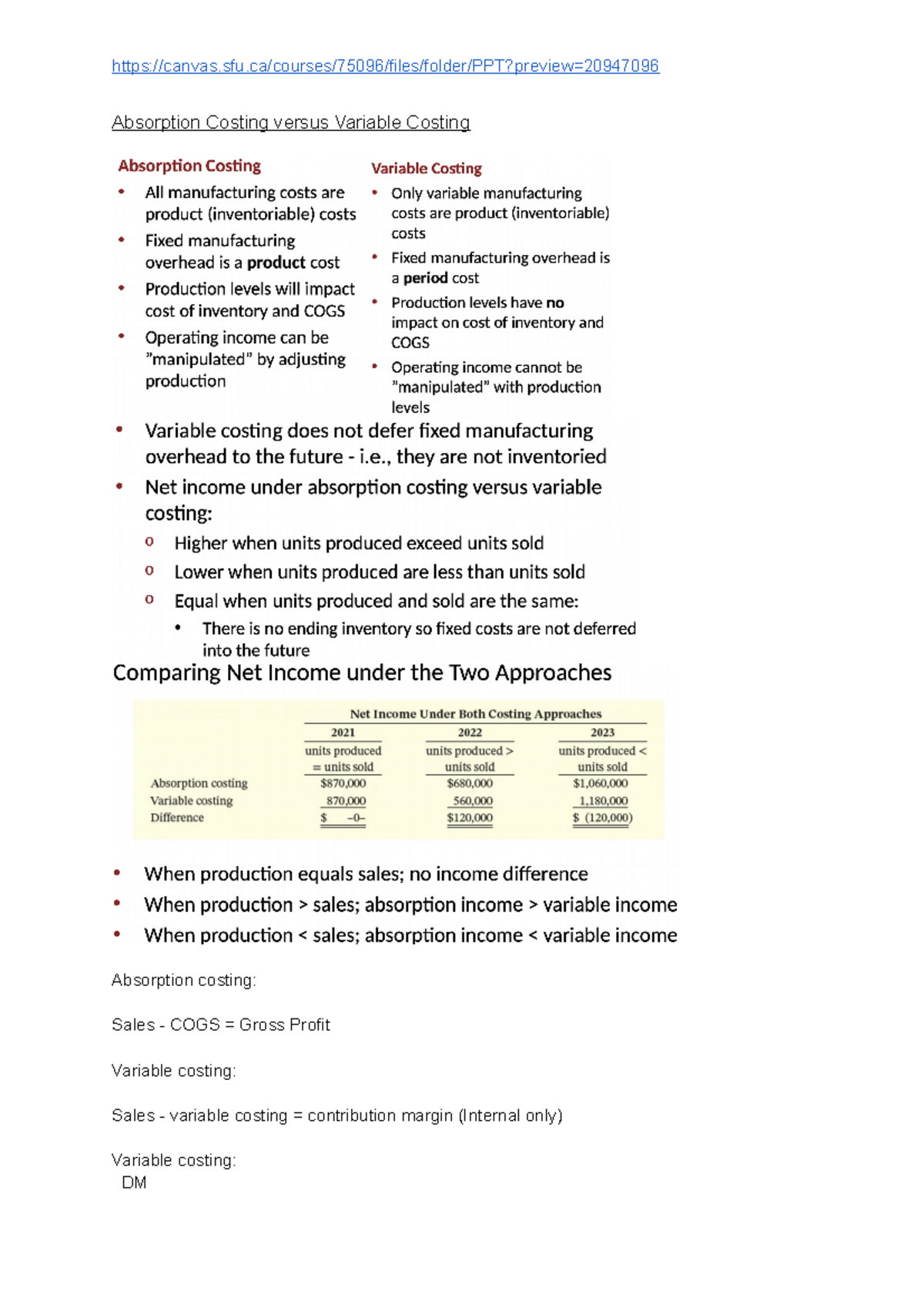 Chapter 8 - canvas.sfu/courses/75096/files/folder/PPT?preview= Absorption Costing versus ...