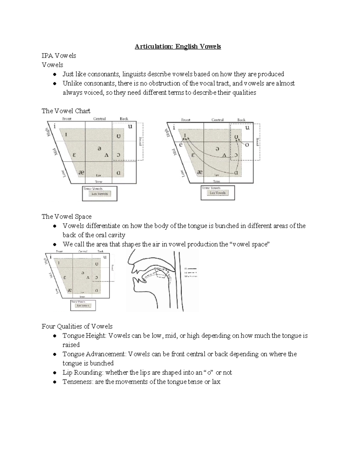 2.3 Vowels - Articulation: English Vowels IPA Vowels Vowels Just like ...