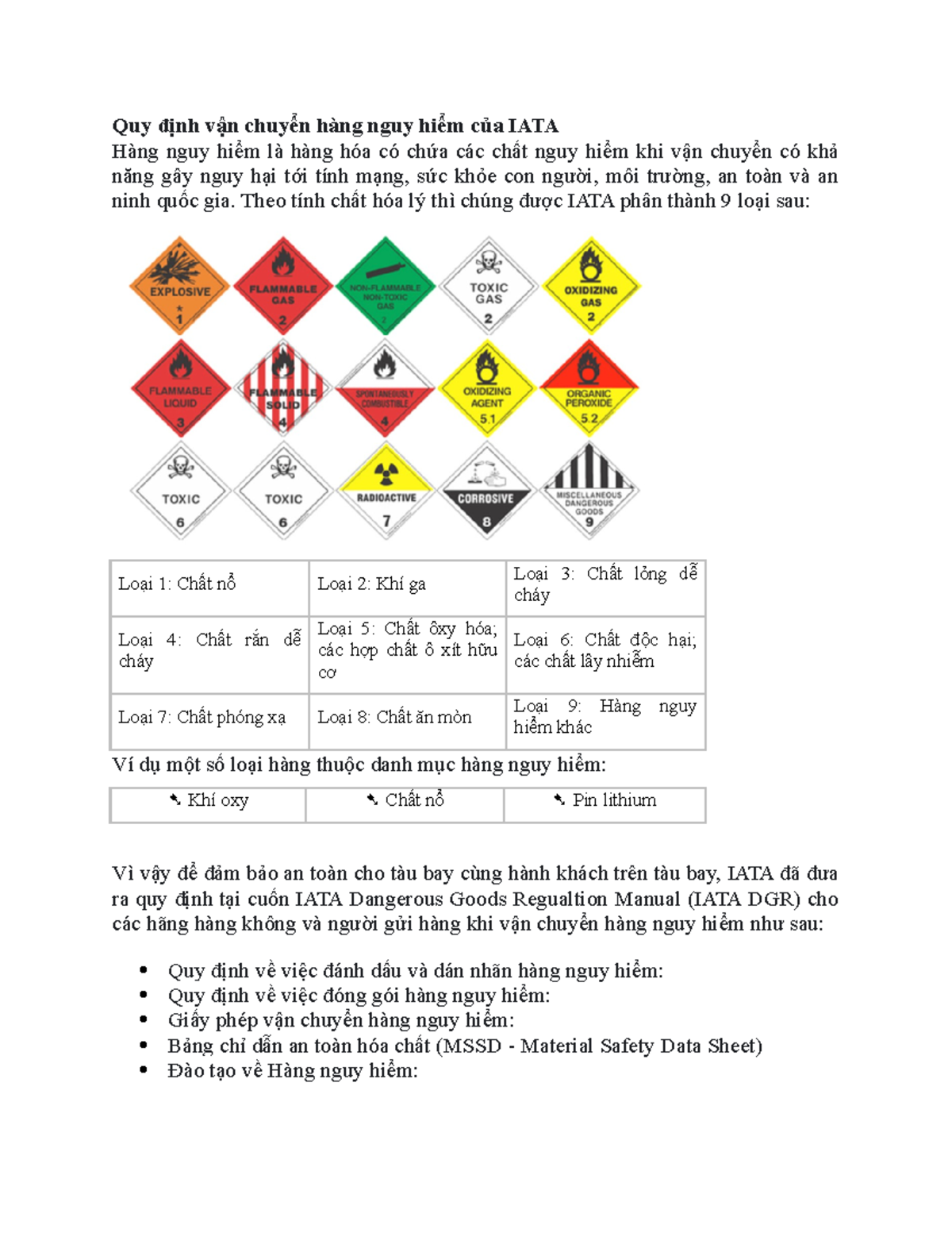 Mỹ Ý-IATA - hhhhh - Quy định vận chuyển hàng nguy hiểm của IATA Hàng ...