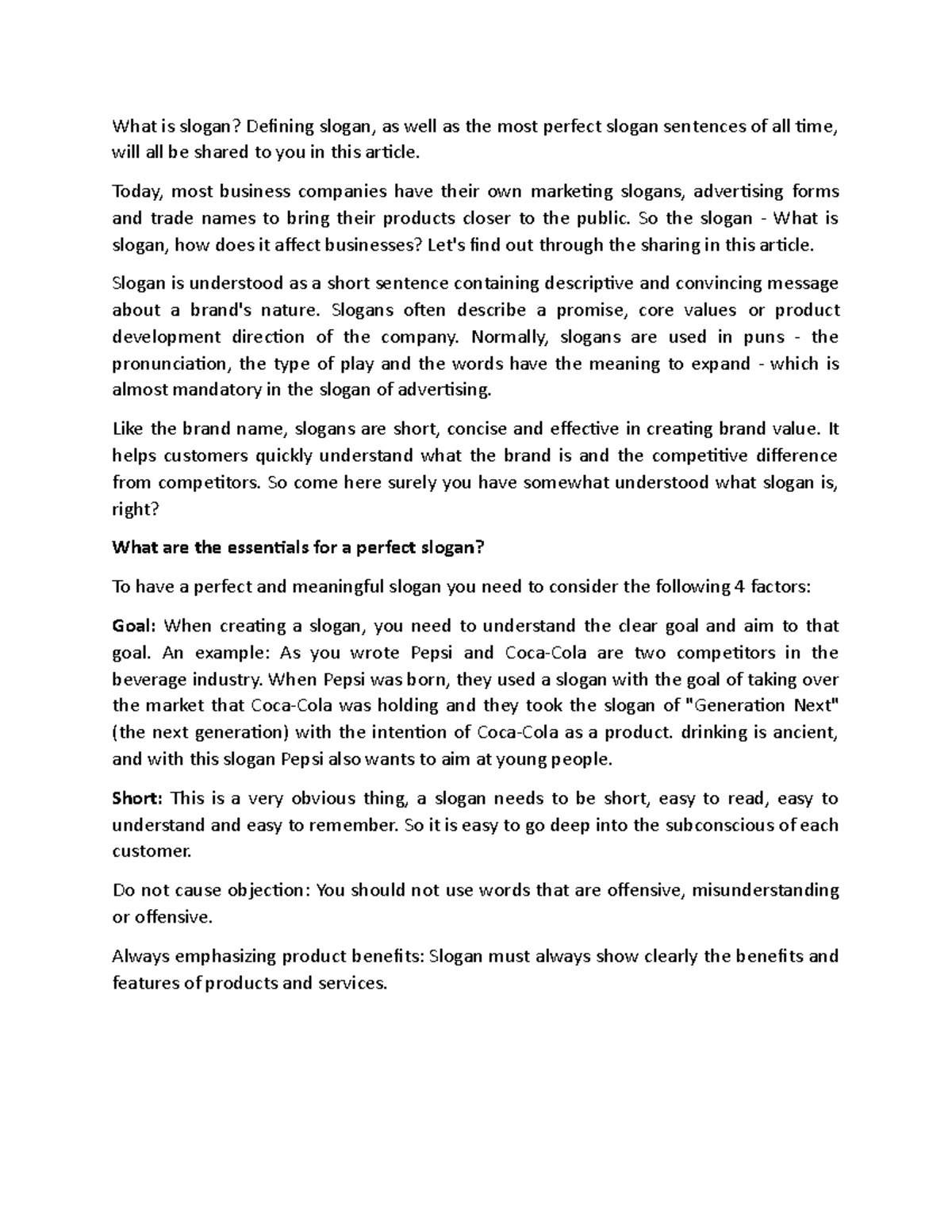 The essentials for a perfect slogan - What is slogan? Defining slogan ...