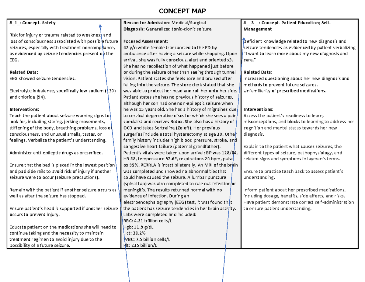 Concept Map Example - Notes - CONCEPT MAP #1: Concept- Safety Risk for ...