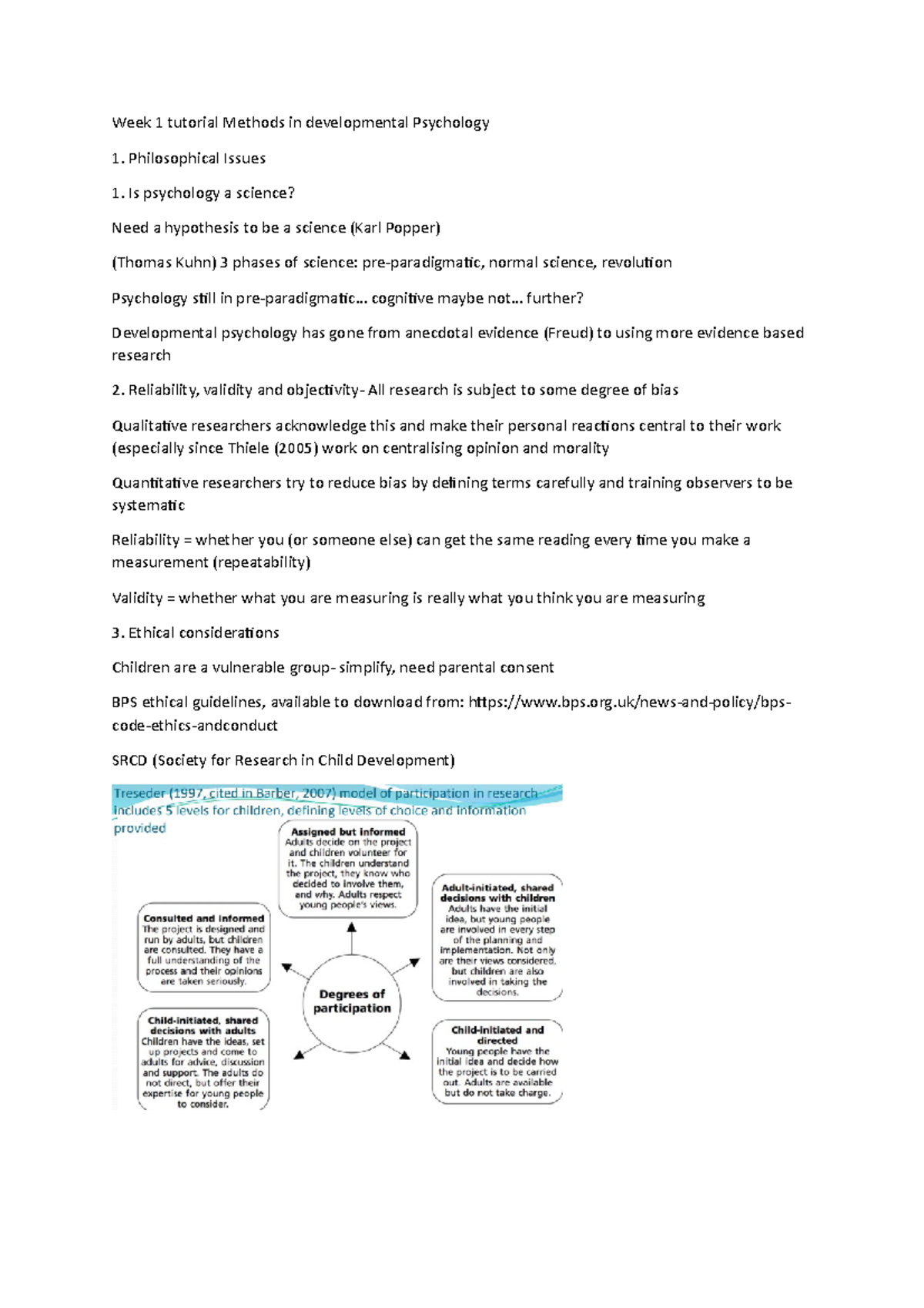 Seminar 1 Methods in developmental Psychology - Week 1 tutorial Methods ...