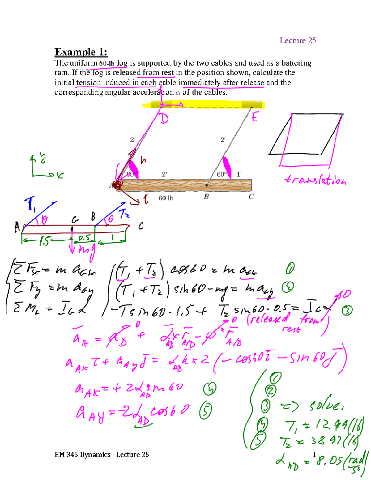 L25 - Lecture notes 25 - Lecture 25 Example 1: The uniform log is ...