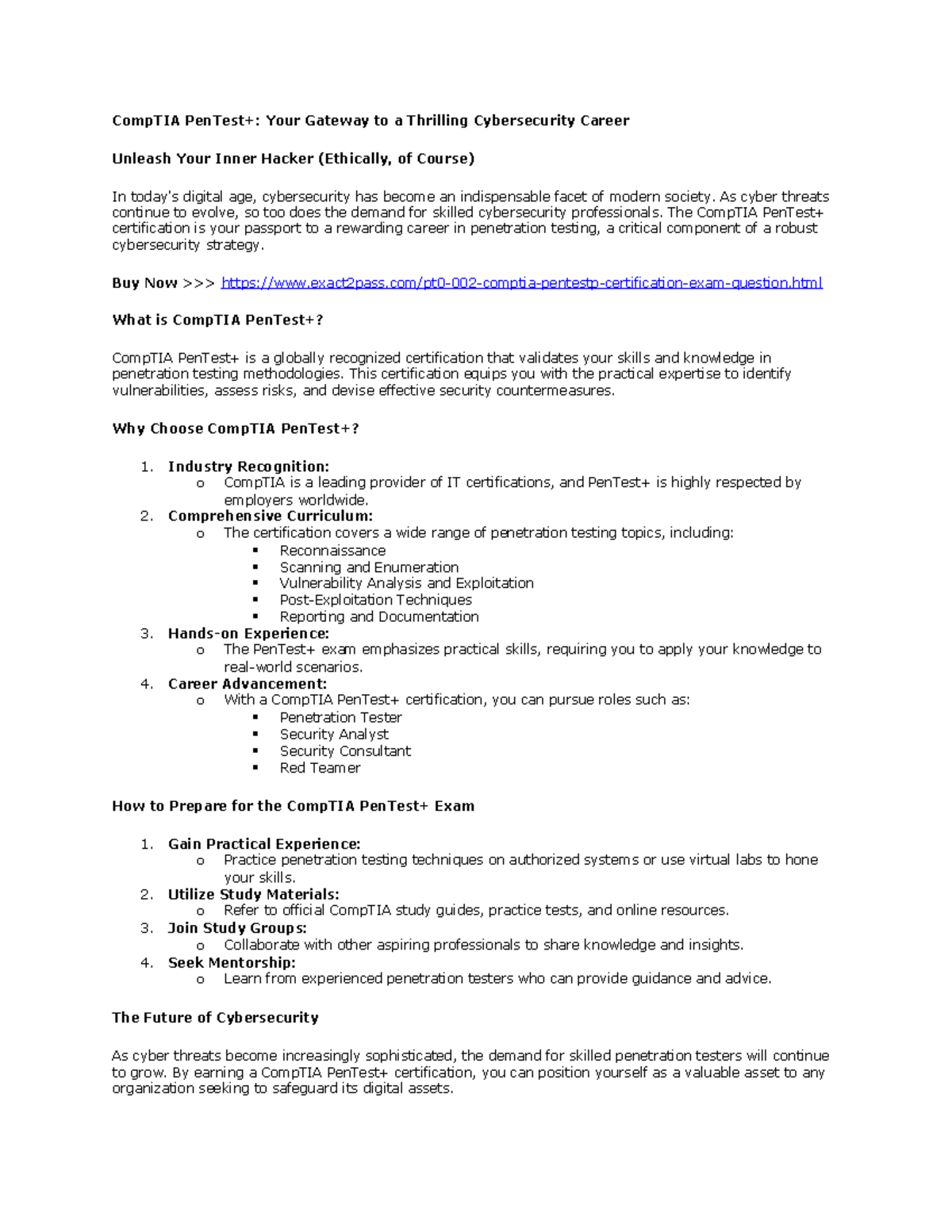 Comp TIA Pen Test+ Your Gateway to a Thrilling Cybersecurity Career ...