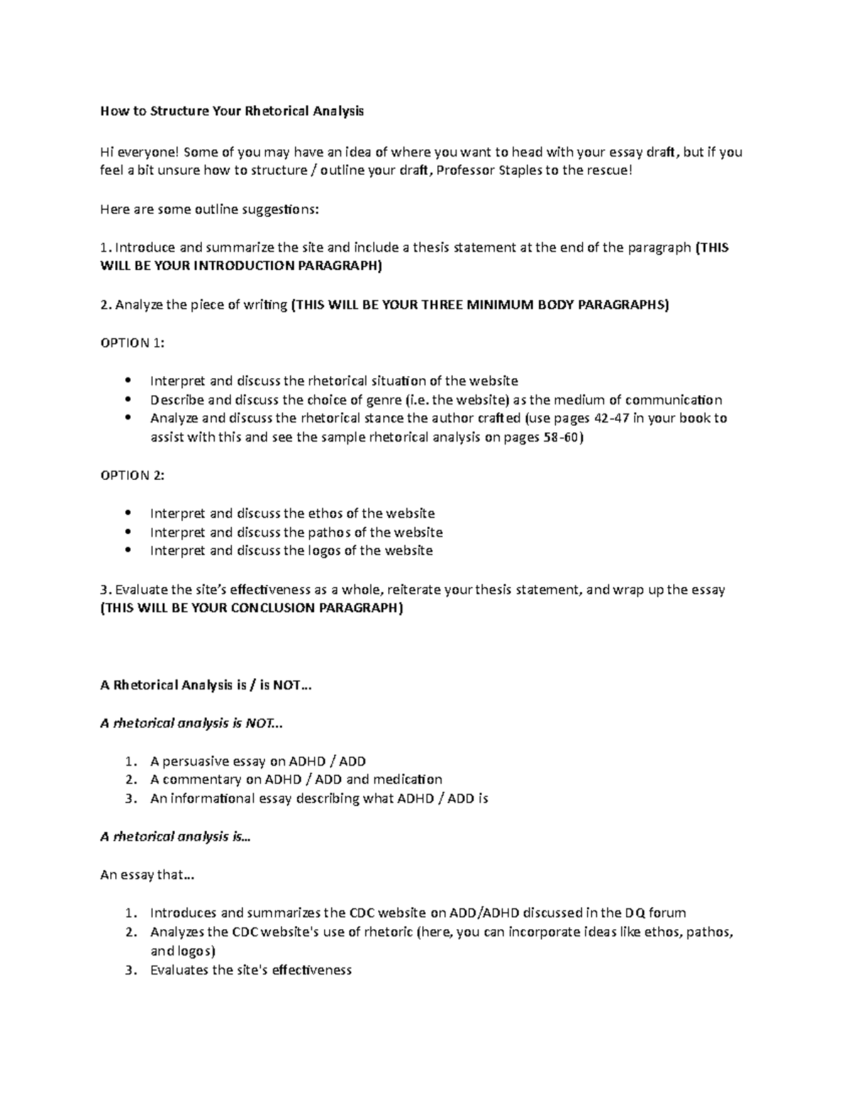 Rhetorical Analysis Help - How to Structure Your Rhetorical Analysis Hi ...