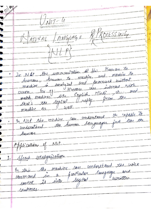NLP handwritten Notes - Natural Language Processing - Studocu