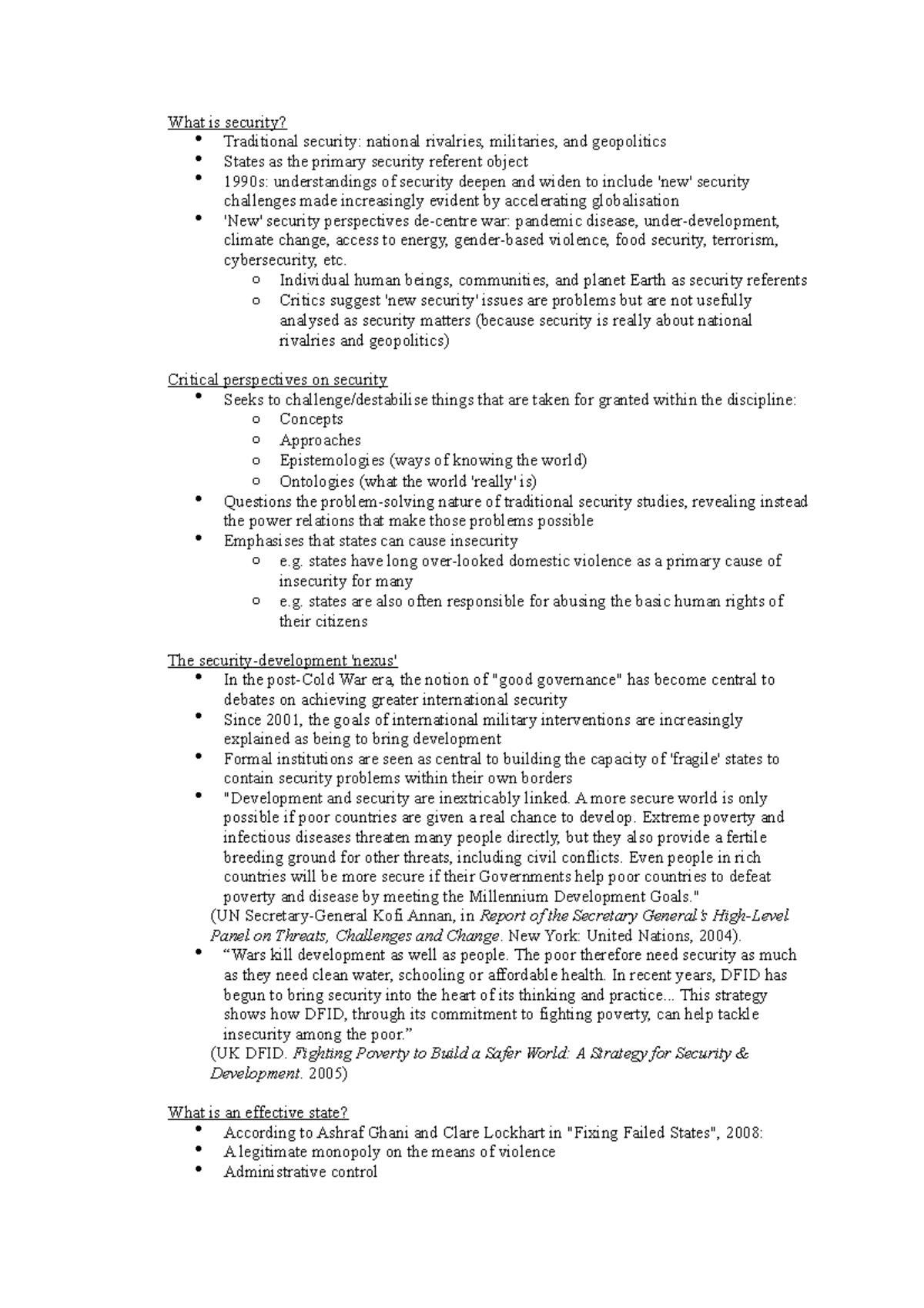 Govt1621 l10 - lecture 10 notes - What is security? Traditional ...