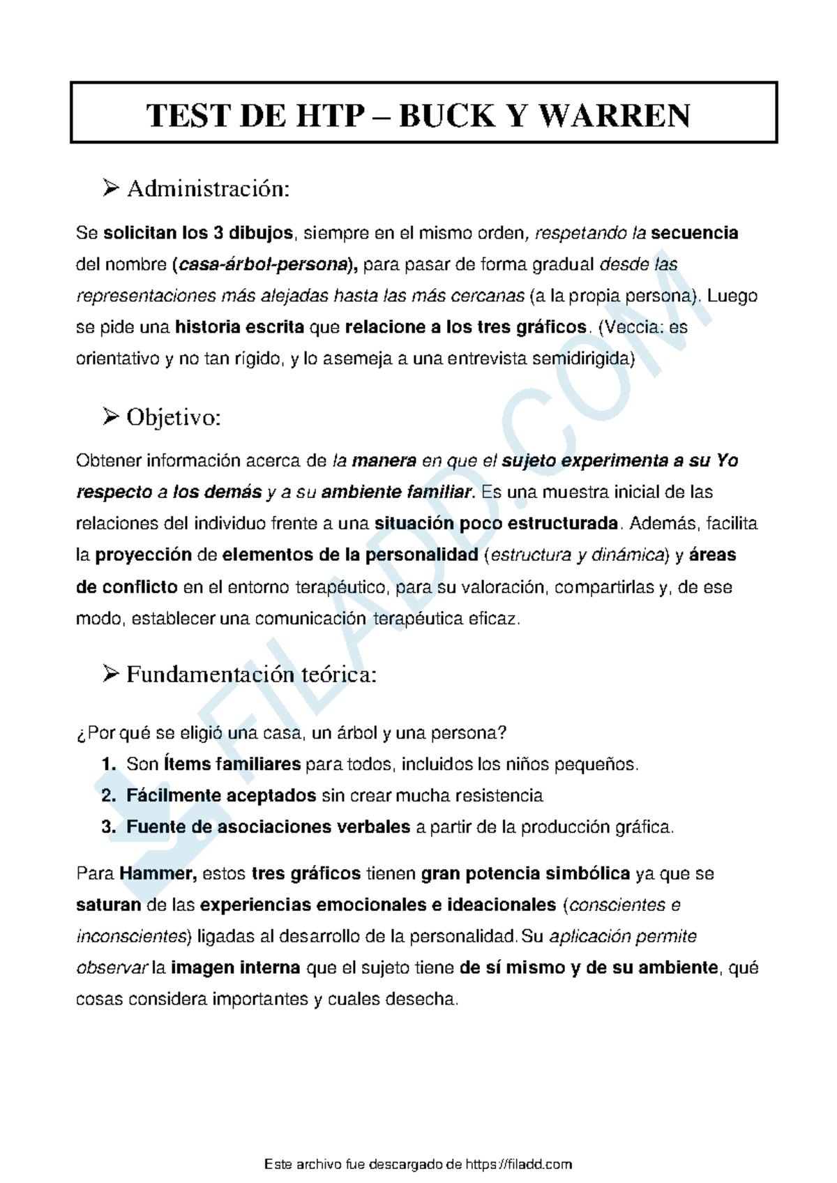 HTP - BUCK - Explicación del HTP - TEST DE HTP – BUCK Y WARREN ...