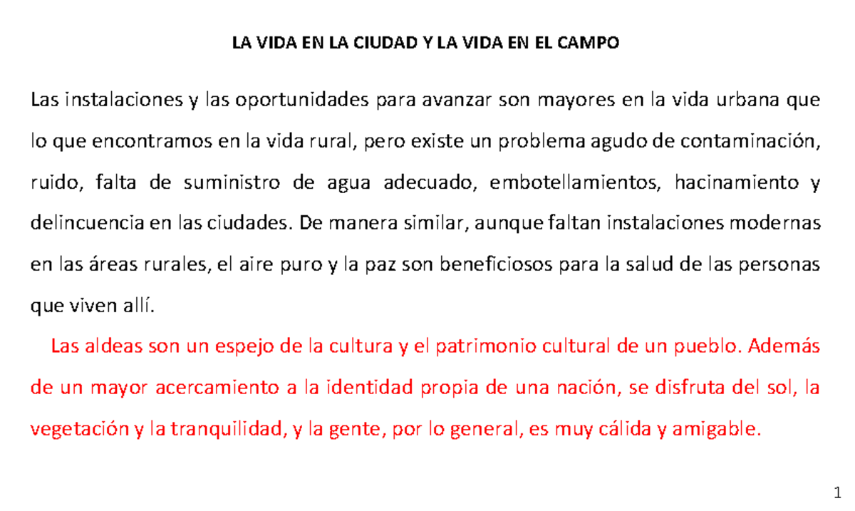 Ejercicios DE TEMA Y Subtema - LA VIDA EN LA CIUDAD Y LA VIDA EN EL ...