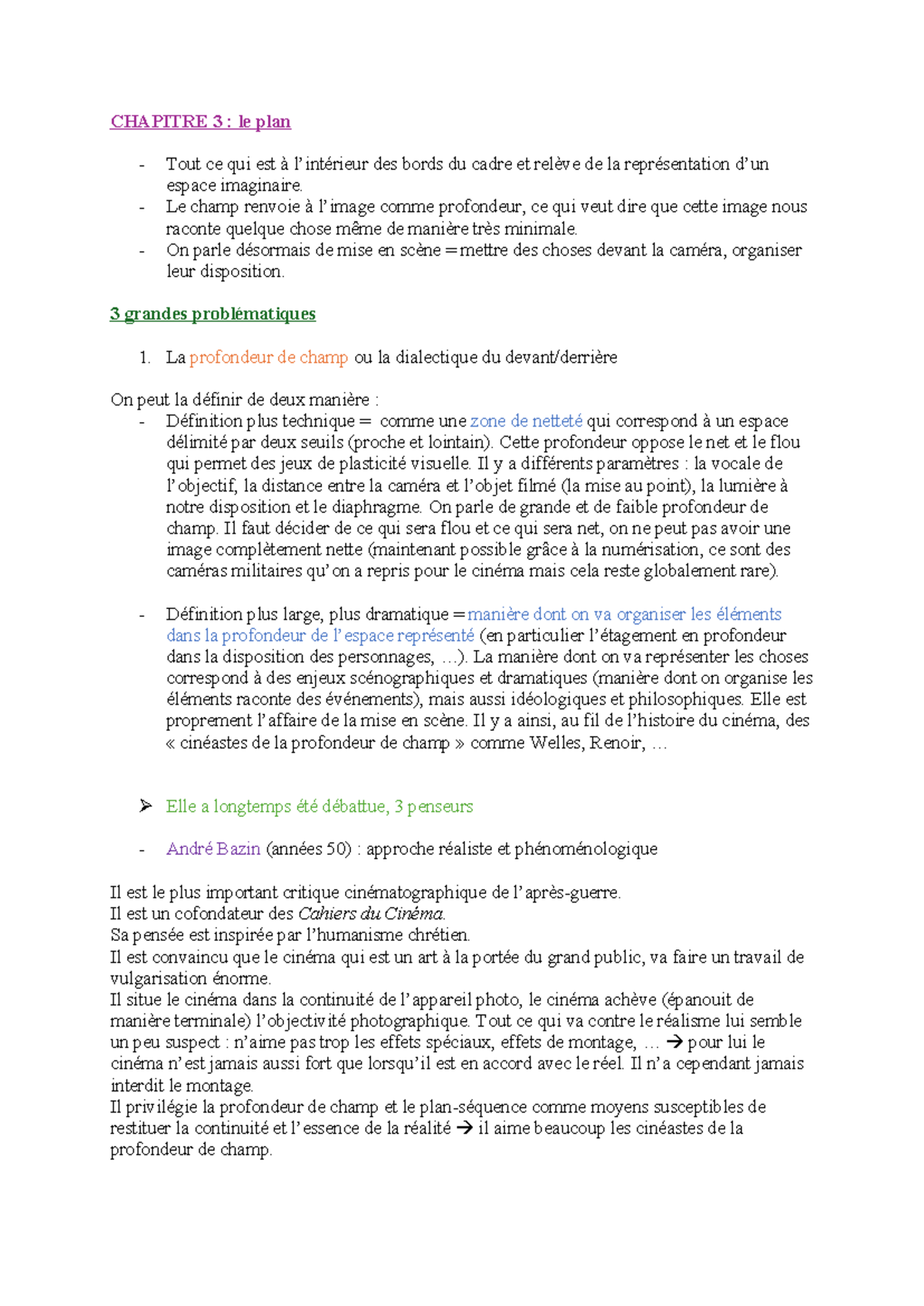 Chapitre 3 - le plan - CHAPITRE 3 : le plan - Tout ce qui est à l’intérieur des bords du cadre ...