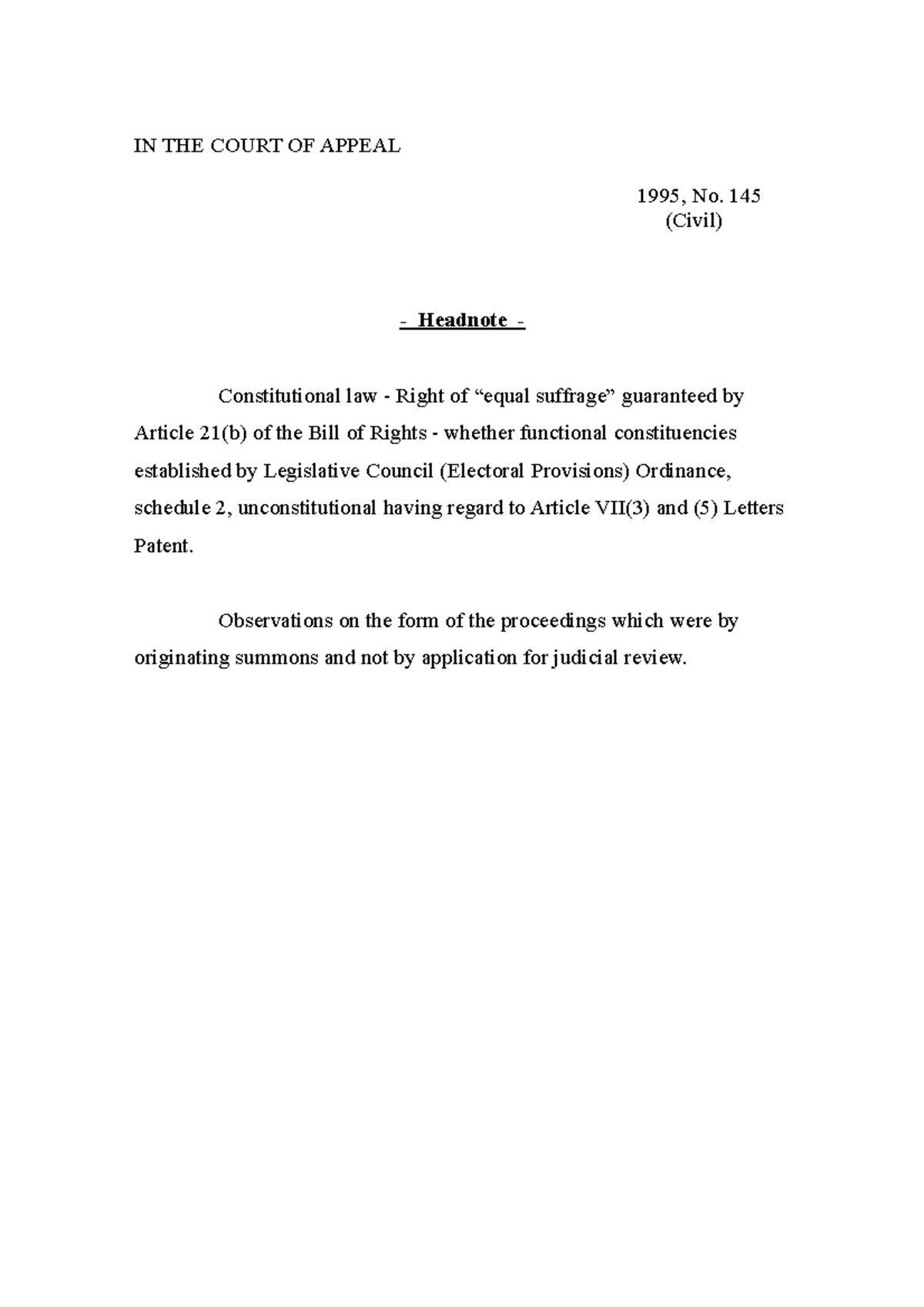 Lee Miu Ling - useful - IN THE COURT OF APPEAL 1995, No. 145 (Civil ...