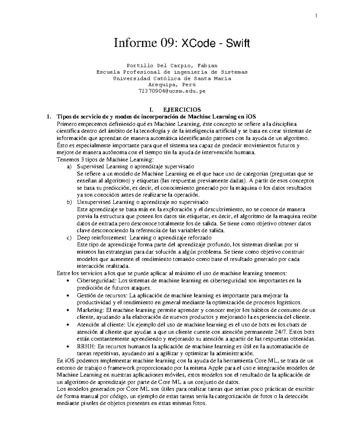 Informe Practica 10 TM XCode - Swift - I. EJERCICIOS Tipos de servicio de y modos de ...