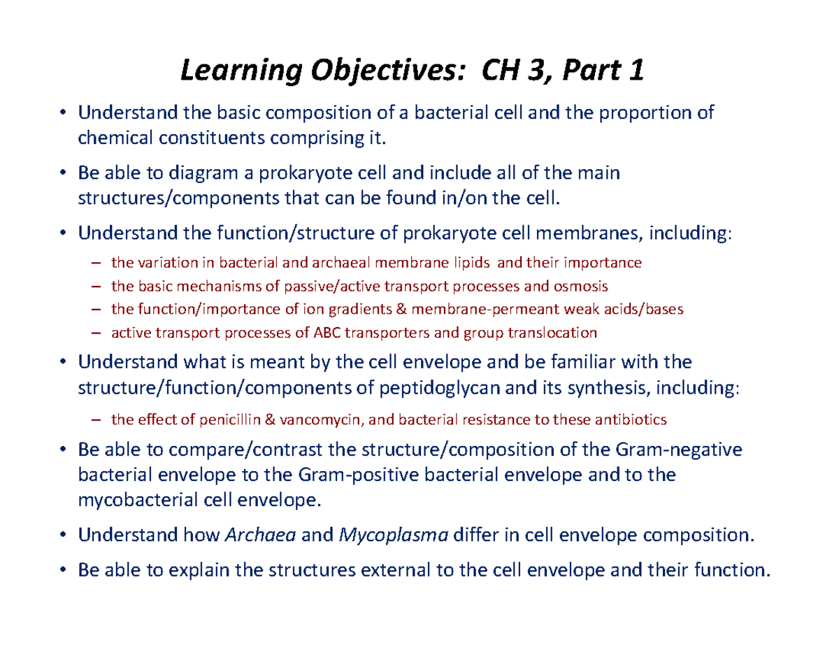 CH 03 Prokaryote Cell Structure & Function Part 1 (FA20)-1 - Learning ...