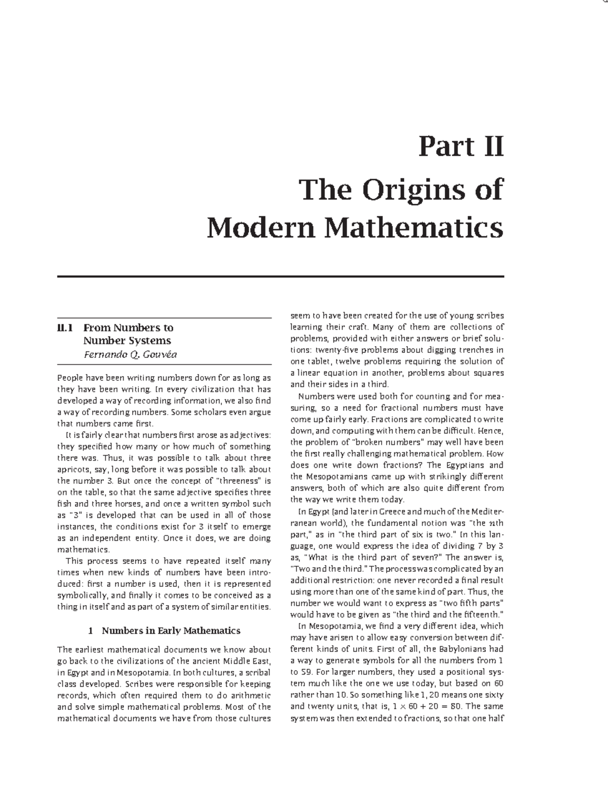 What-is-mathematics-about part 2 - Part II The Origins of Modern ...