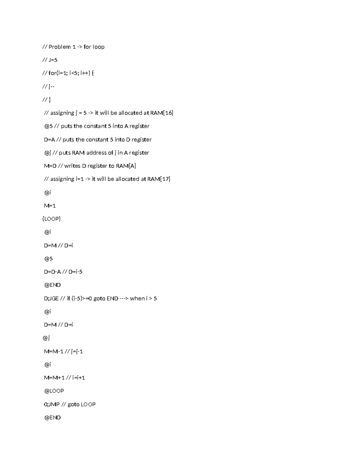 Unit 7 - Assumint - // Problem 1 -> for loop // J= // for(i=1; i