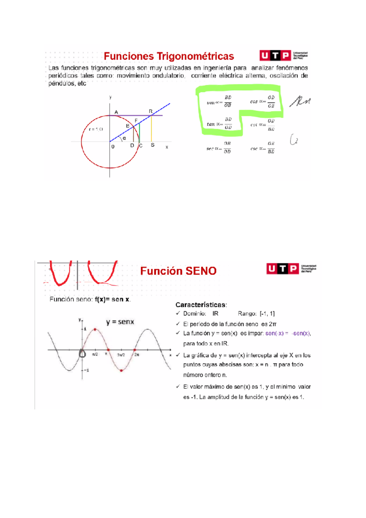 Repaso Gráficas funciones trigonométricas - Calculo Aplicado la Fisica ...