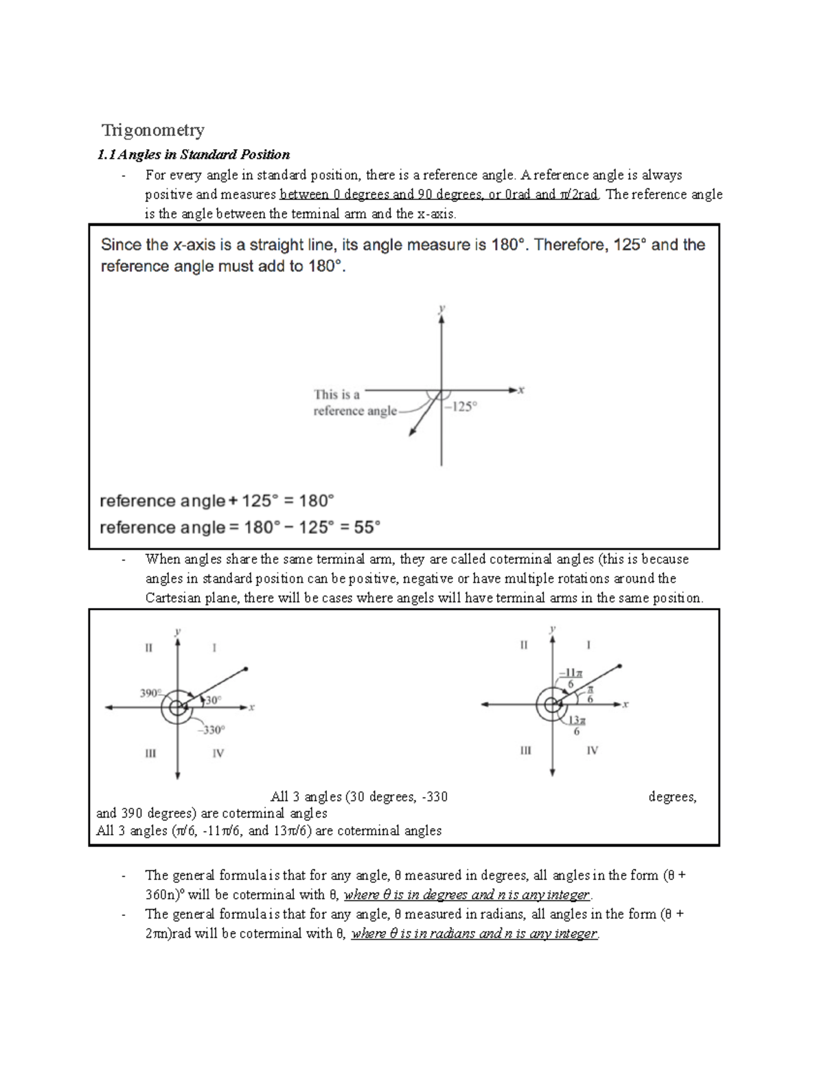 MATH 30-1 Trig Notes - Yea this is amazing lolz amazing life and ...